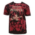 Disney Men's Distressed Mickey Mouse Metal Rock Star Bleach Dye T-Shirt ...