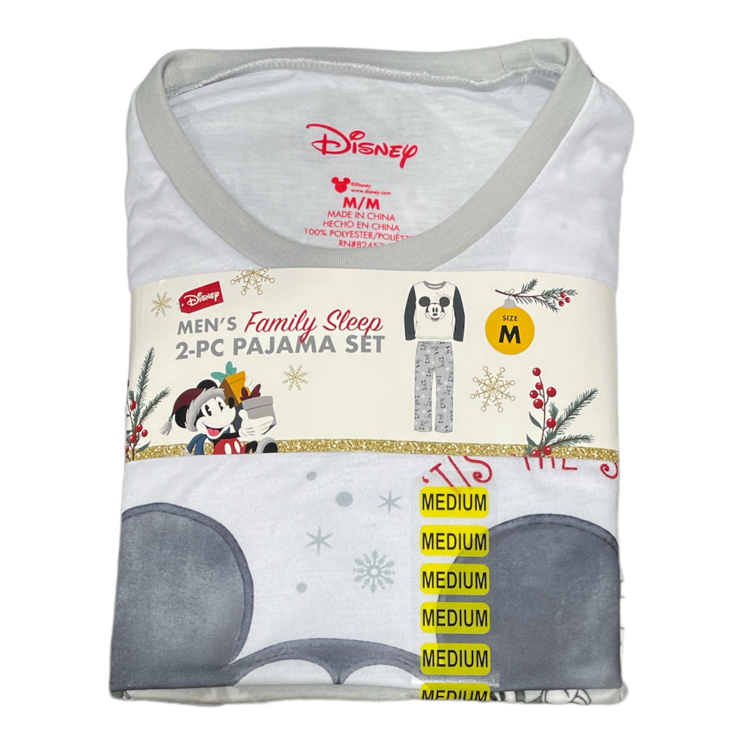 Disney Men's Family Sleep Long Sleeve Mickey Mouse Pajama Set, 2 Piece ...
