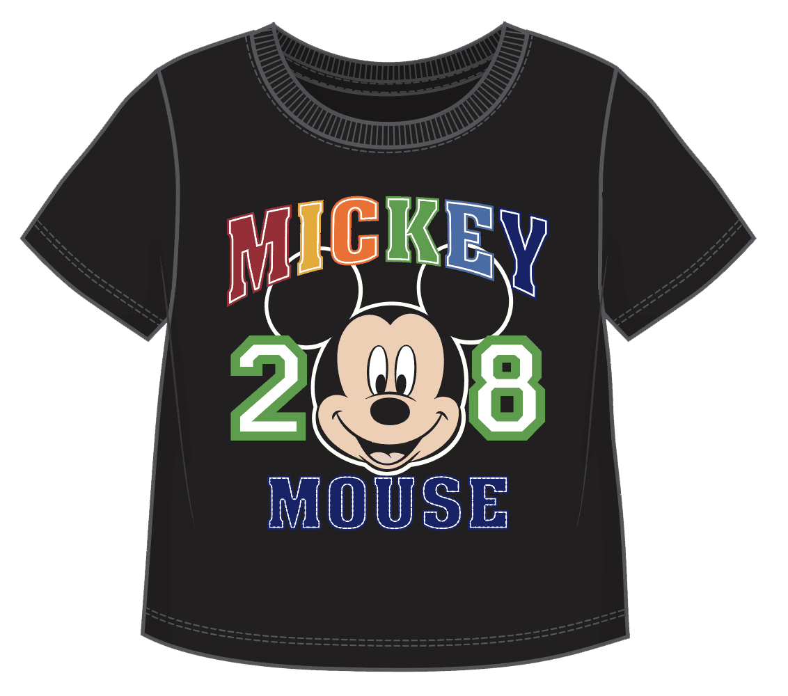 Disney men's Mickey 28 Black T-Shirt With Puffer - Walmart.com