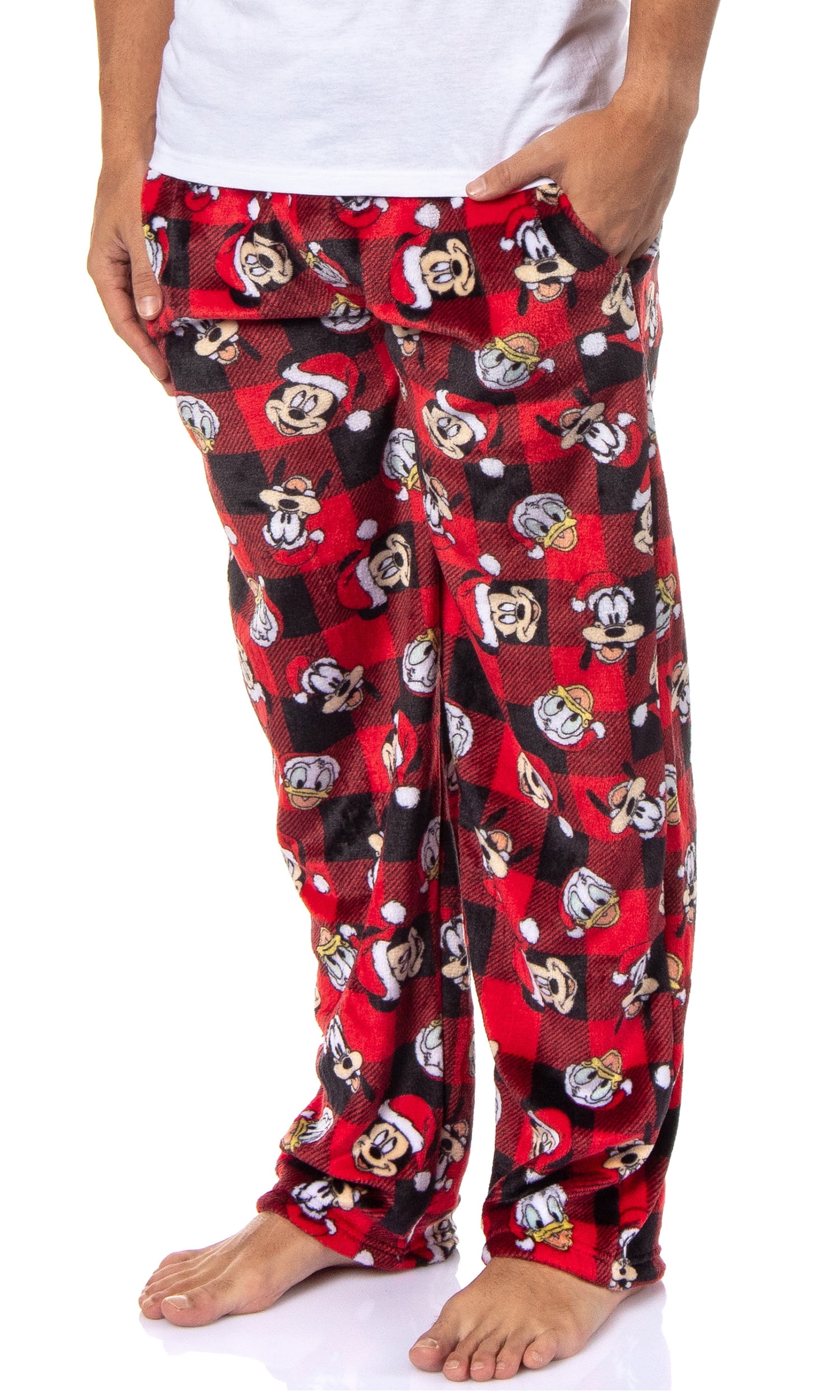 Disney Men's Mickey Mouse And Friends Santa Hat Super Minky Pajama ...