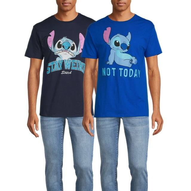 Disney Men's Stitch Graphic Tee Set, 2-Pack - Walmart.com
