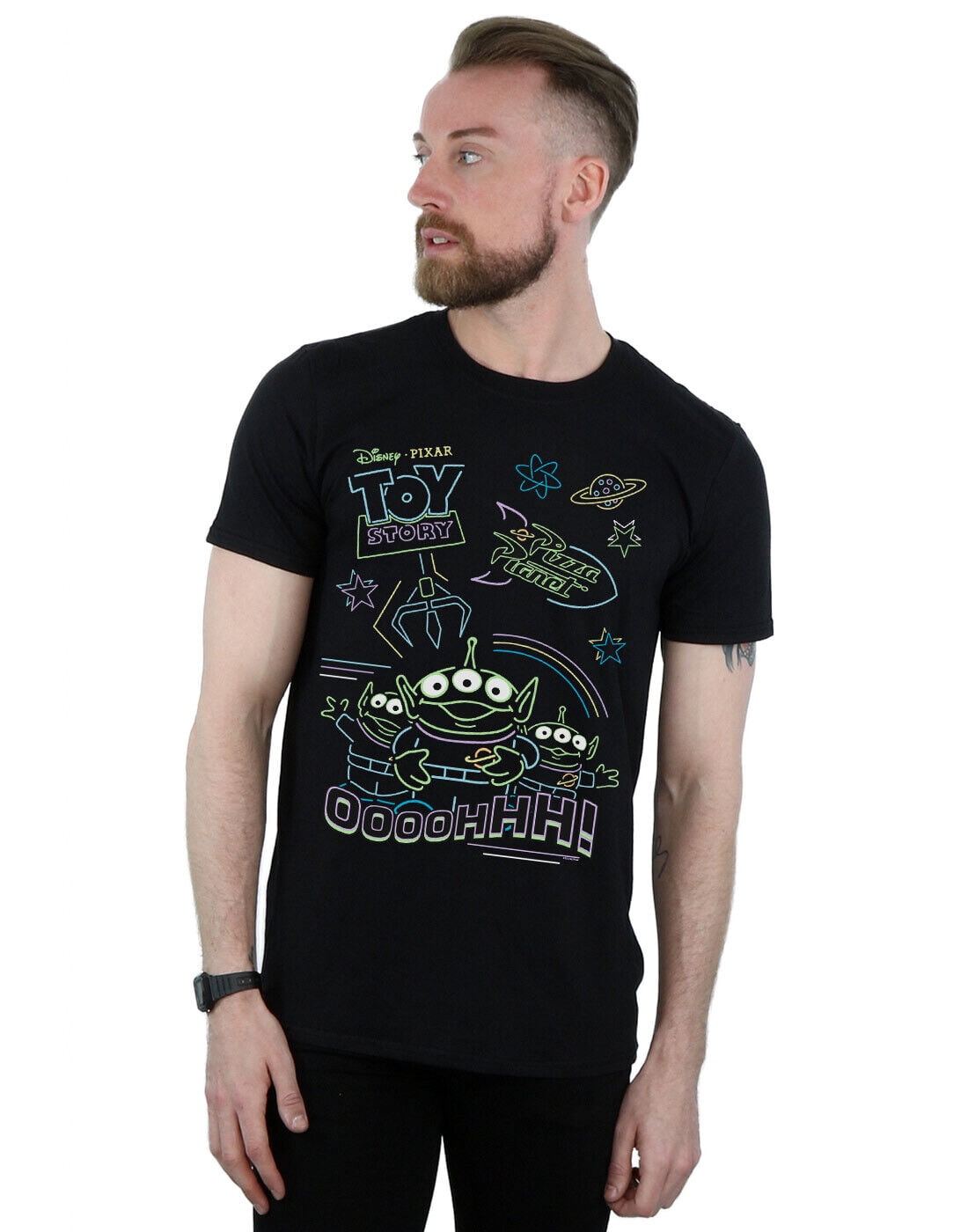 Disney Men's Toy Story Neon Little Green Men T-Shirt - Walmart.com