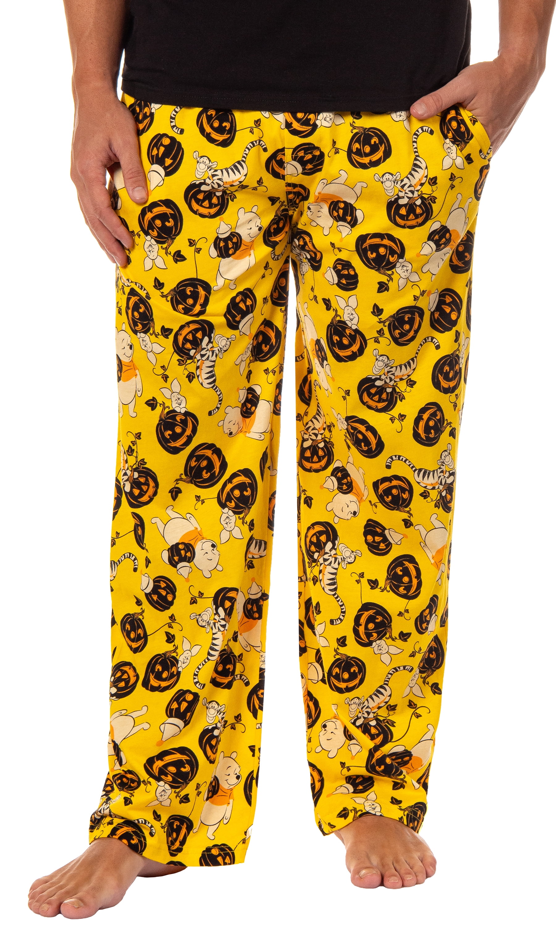 Disney Men's Winnie The Pooh and Friends Jack-O-Lantern Lounge Bottoms ...