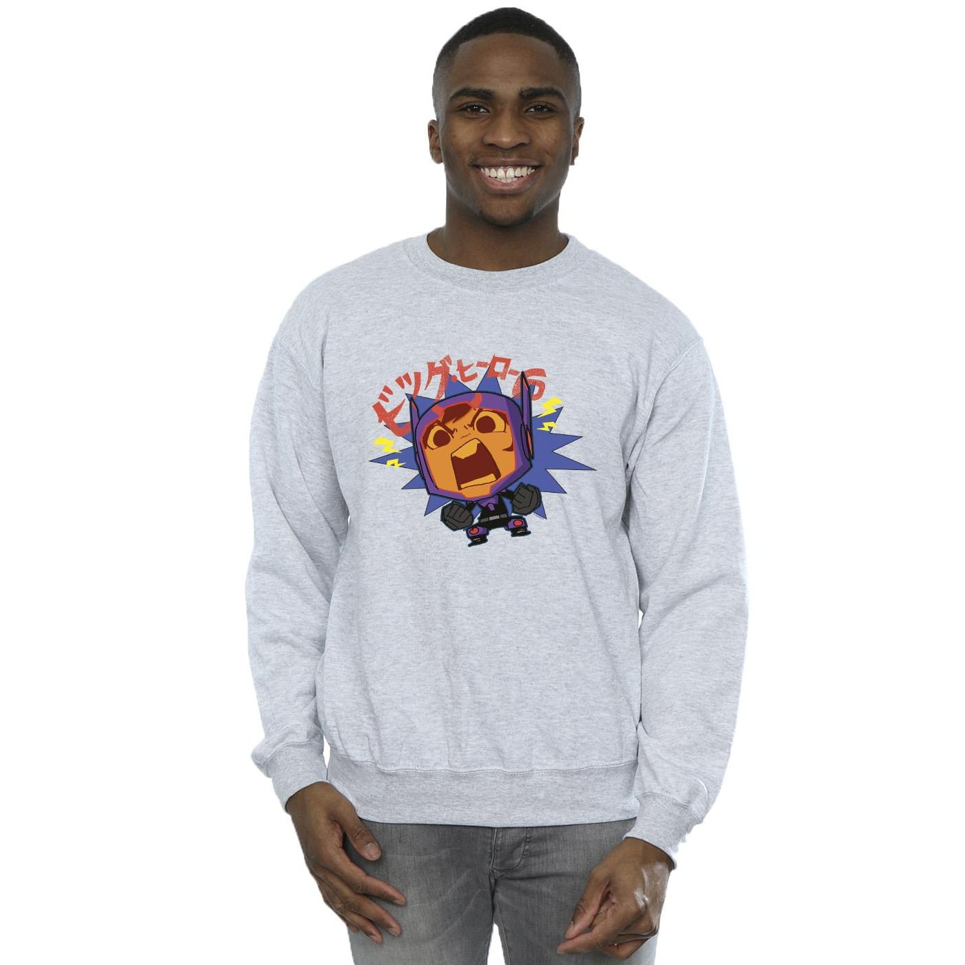 Disney Mens Big Hero 6 Baymax Hiro Angry Manga Sweatshirt - Walmart.com