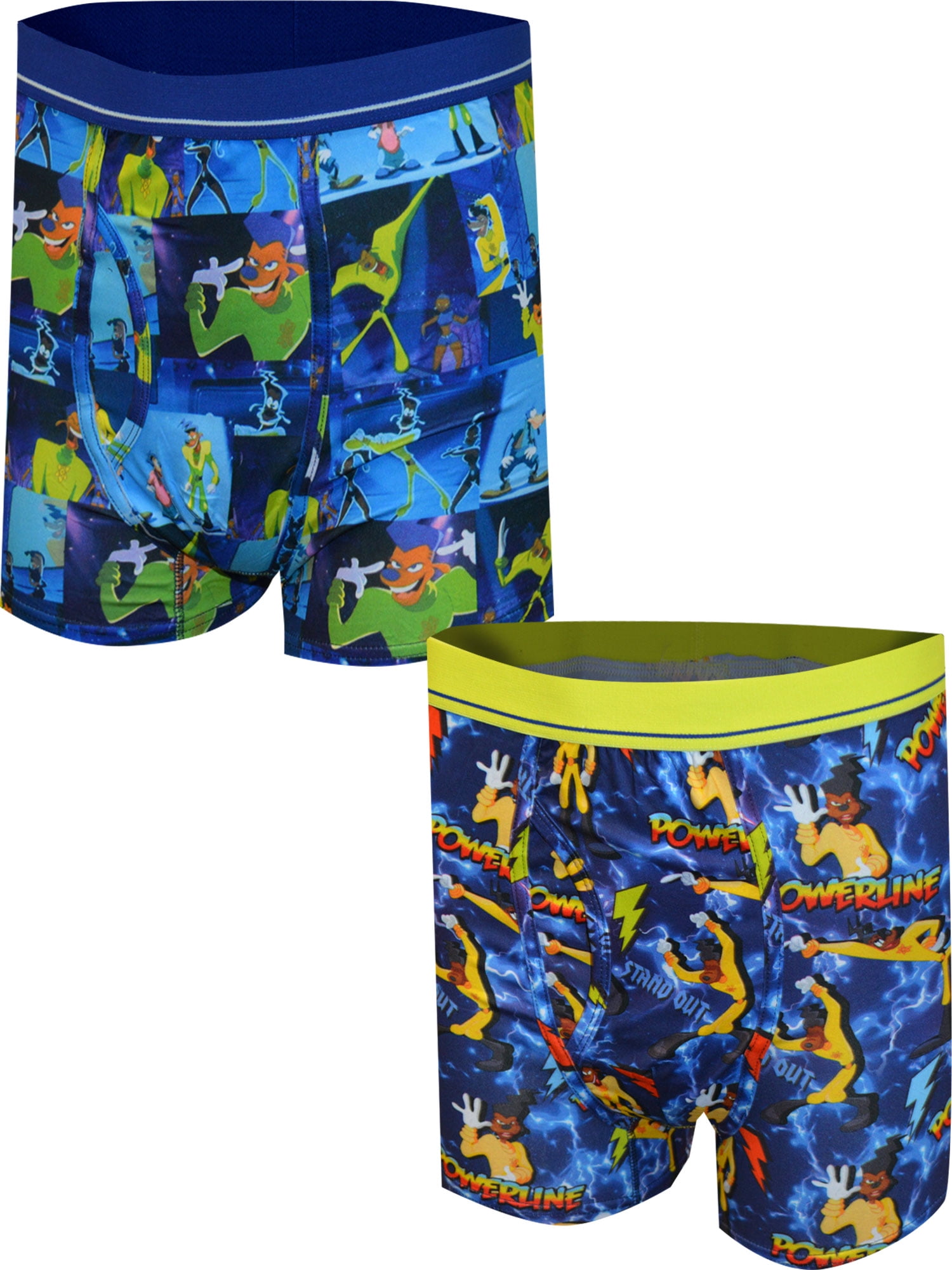 Disney Mens Disney's Powerline Goofy Movie 2 Pack Boxer Briefs (Large ...