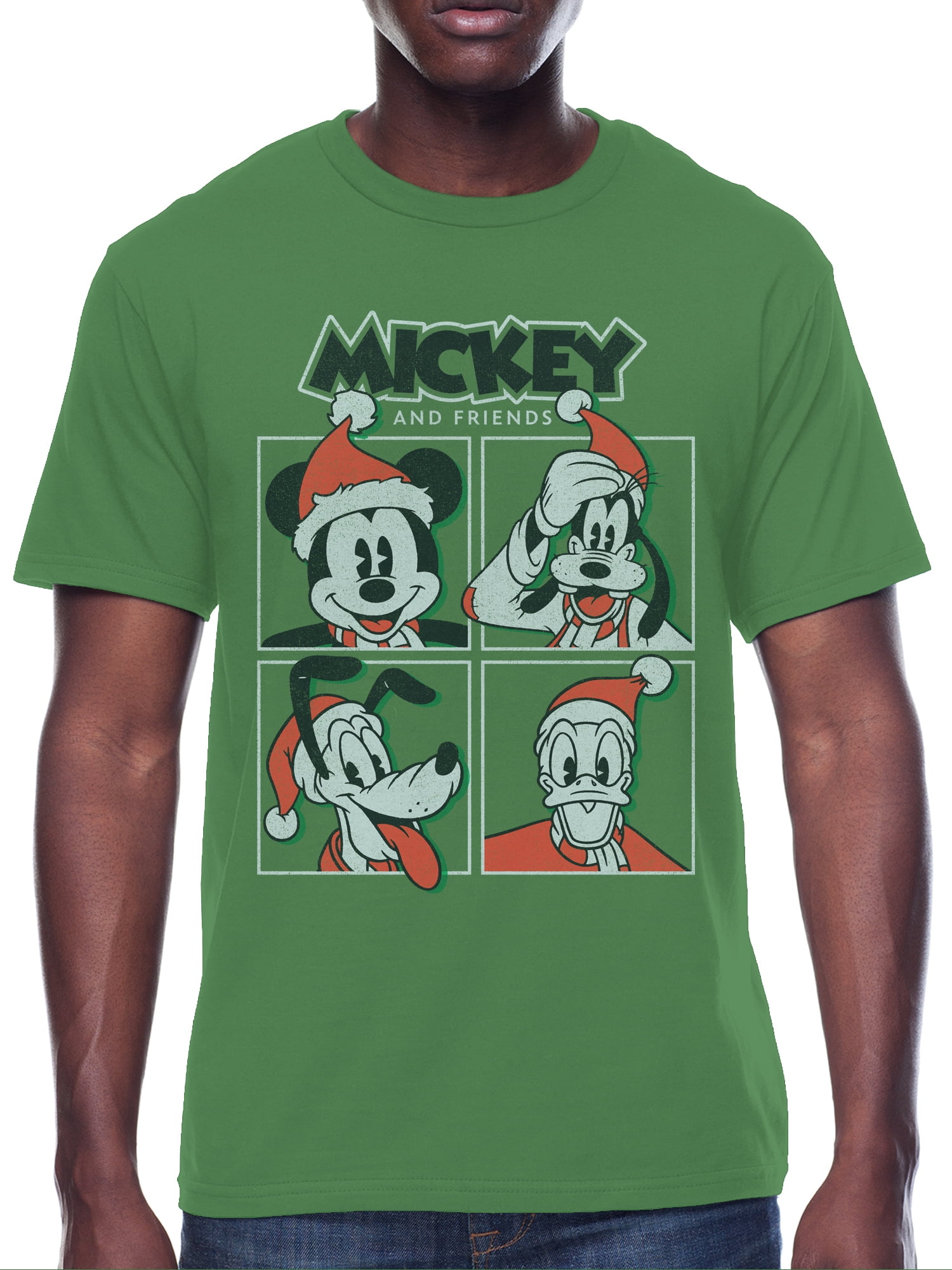 Disney Mens & Big Men's Disney Christmas Crew Graphic Tee Shirt Graphic ...