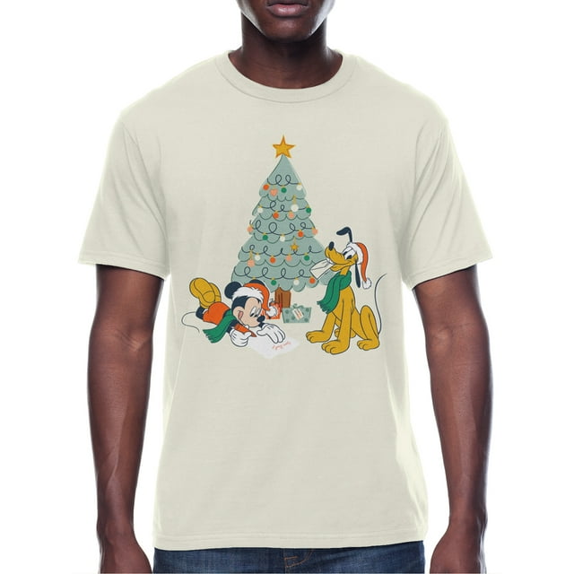 Disney Men's & Big Men's Christmas Mickey Mouse & Pluto Letter For ...