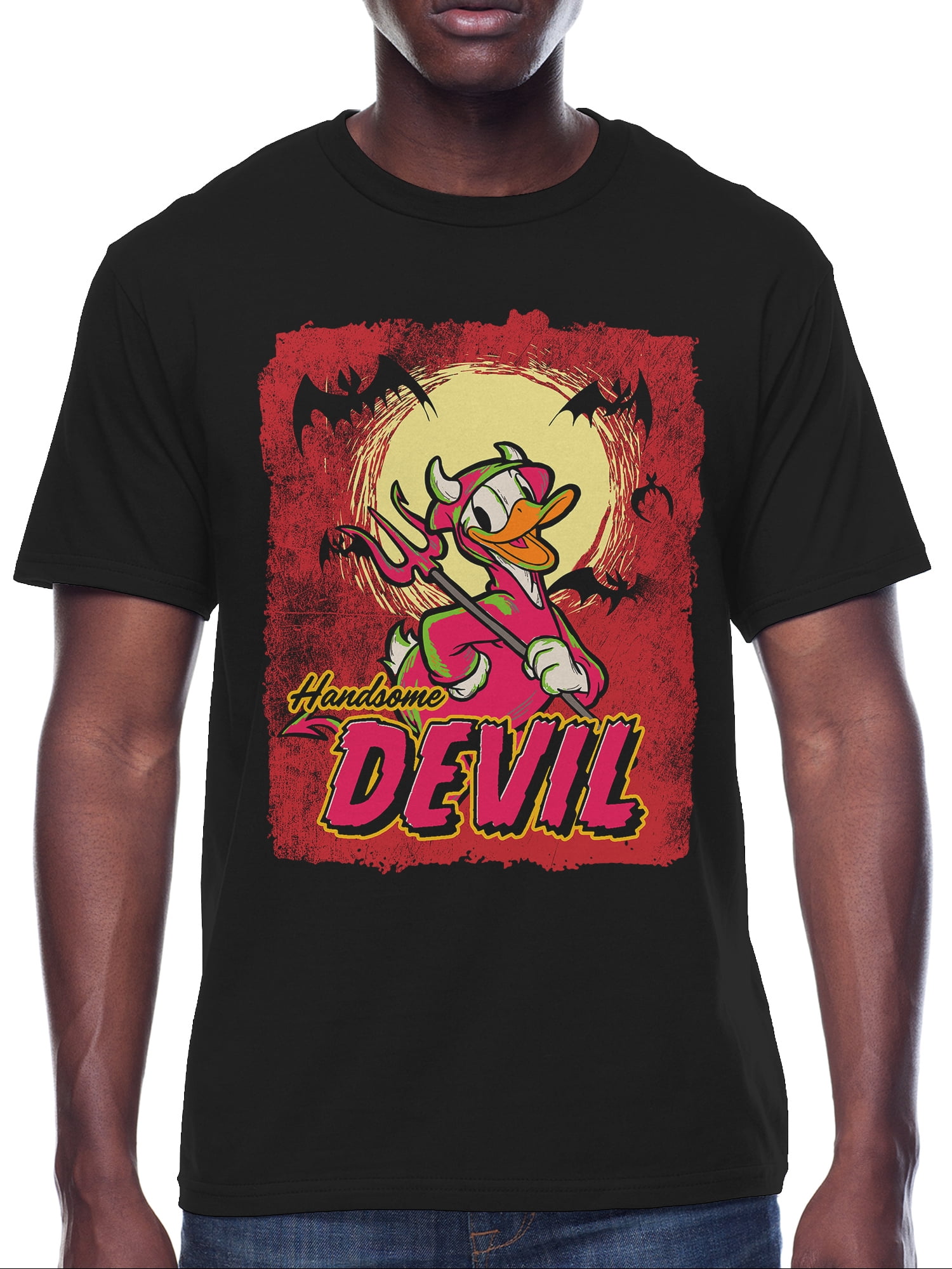 Disney, Mens Graphic Print Short Sleeve Tee, Donald Devil, Sizes S-3XL ...