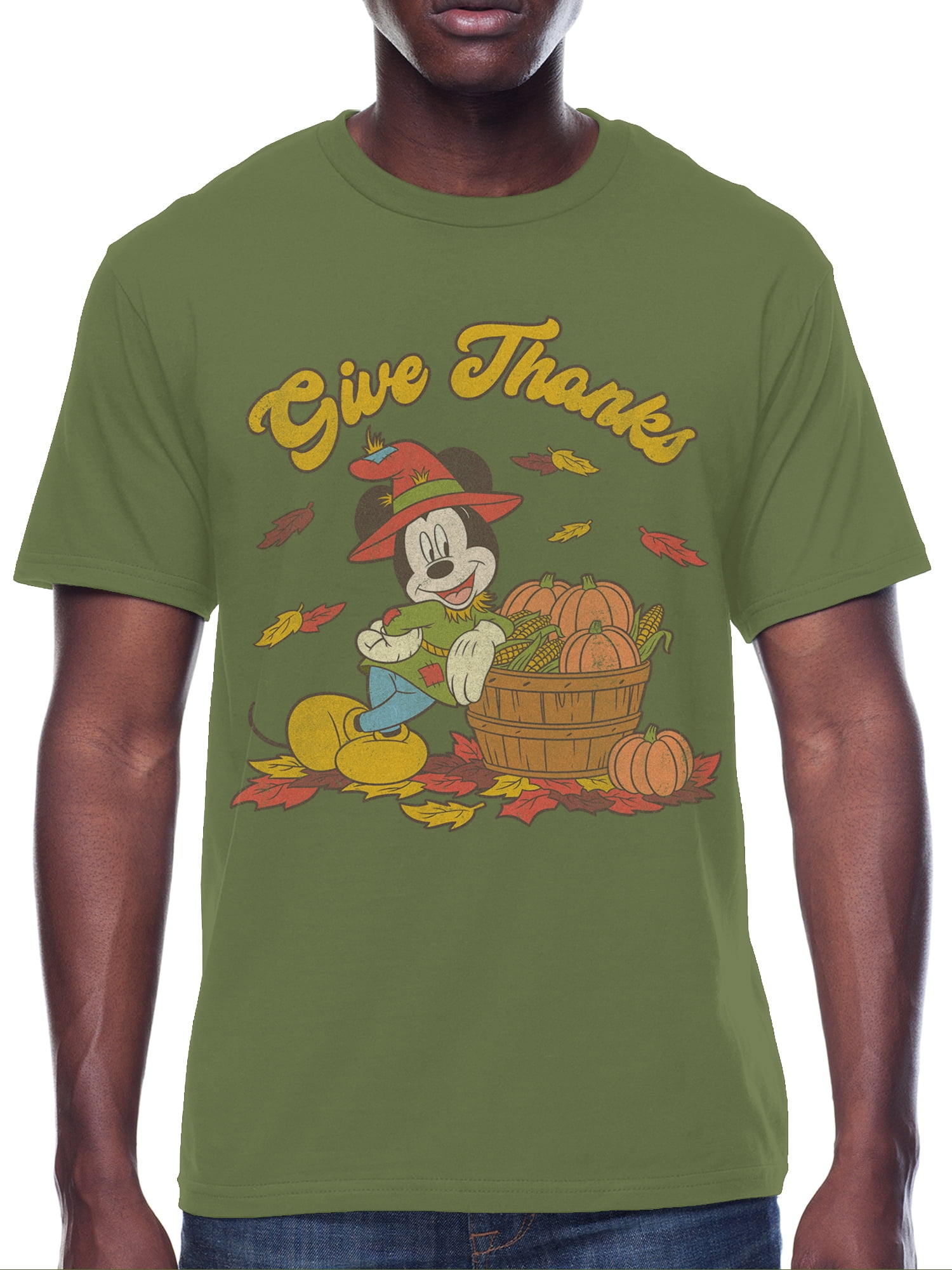 Disney Men's & Big Men's Thanksgiving Thankful Mouse Graphic Tee Shirt, Sizes S-3XL - Walmart.com