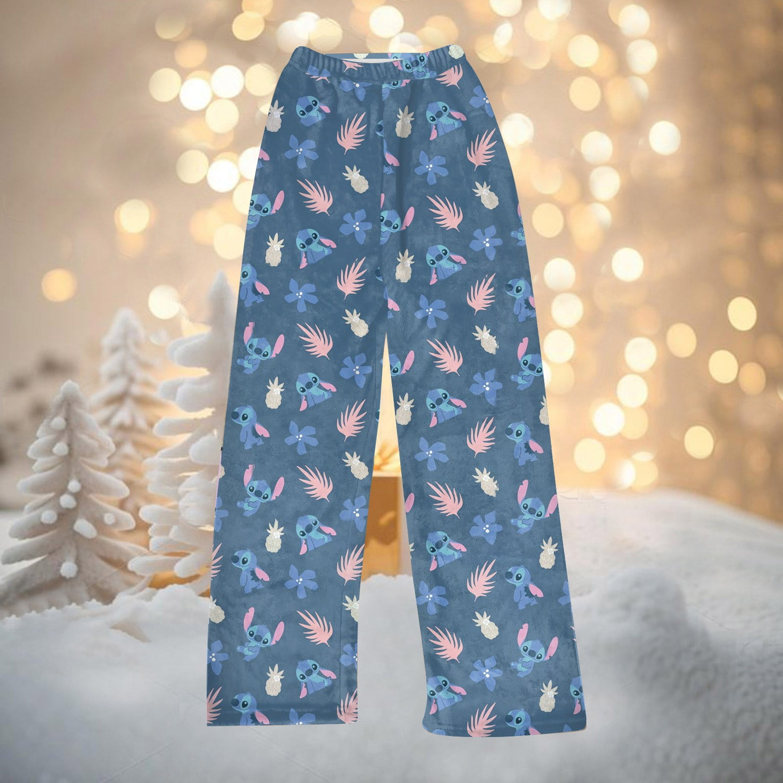 Disney Mens' Lilo & Stitch Character Pineapple Sleep Pajama Pants Dark ...
