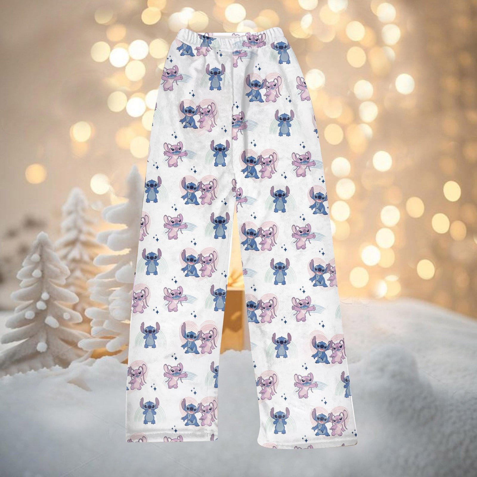 Disney Mens' Lilo & Stitch Character Pineapple Sleep Pajama Pants White ...