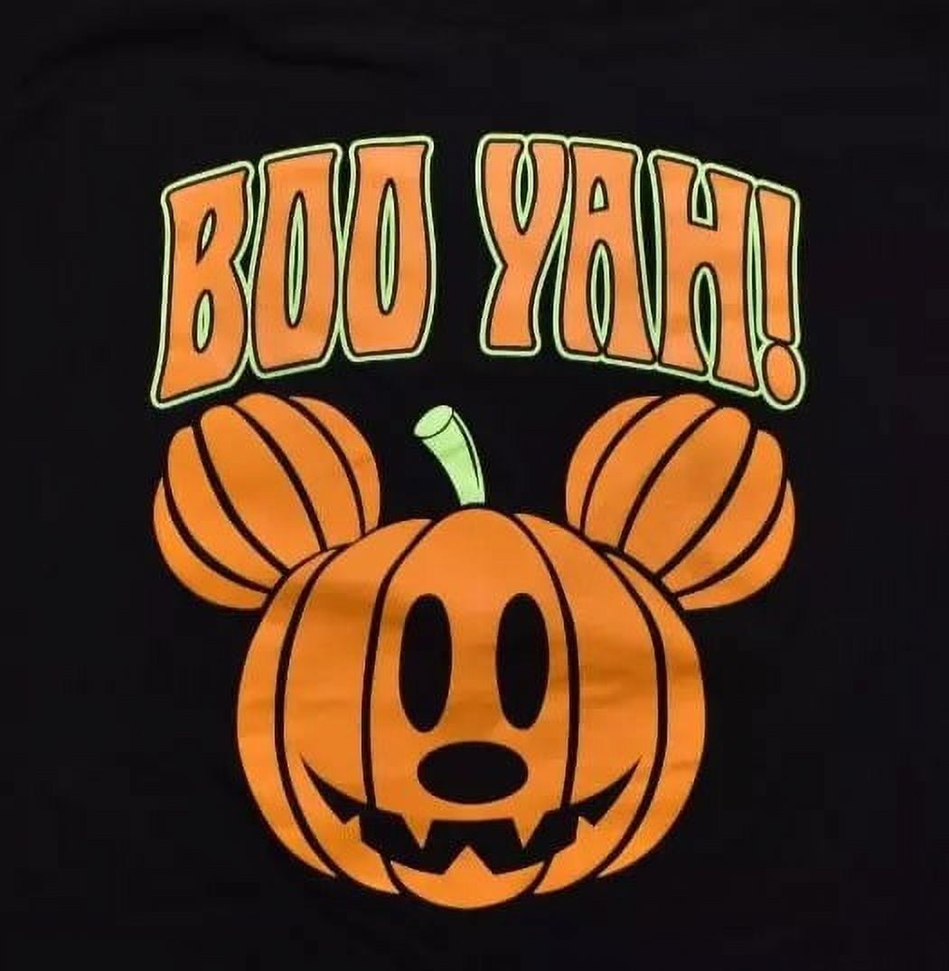 Disney Mens Mickey Mouse Halloween Pumpkin Boo Yah! Black Shirt New ...