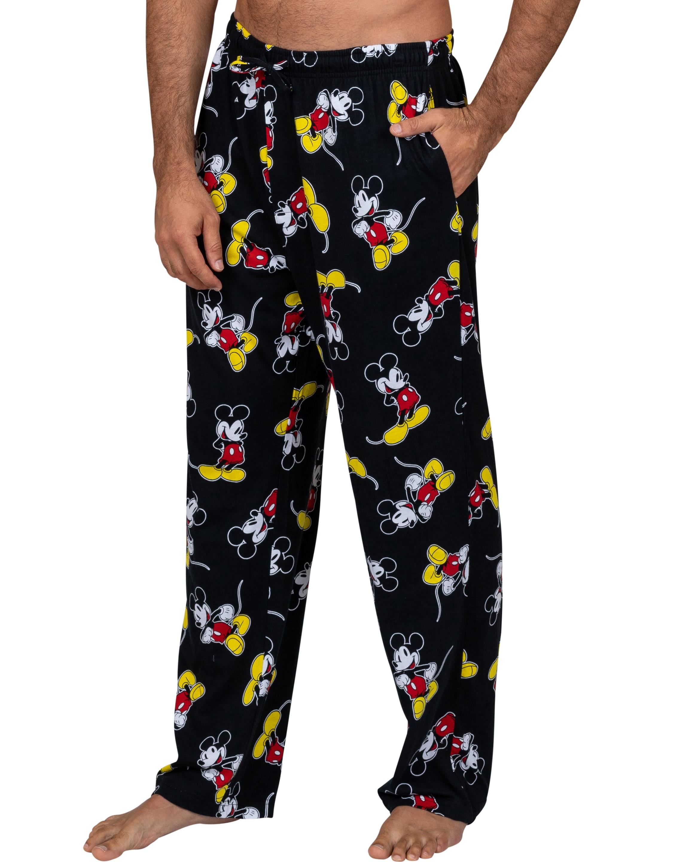 Disney Mens Pants Fun Print Pajama Lounge Pants Joggers, Black, Size ...