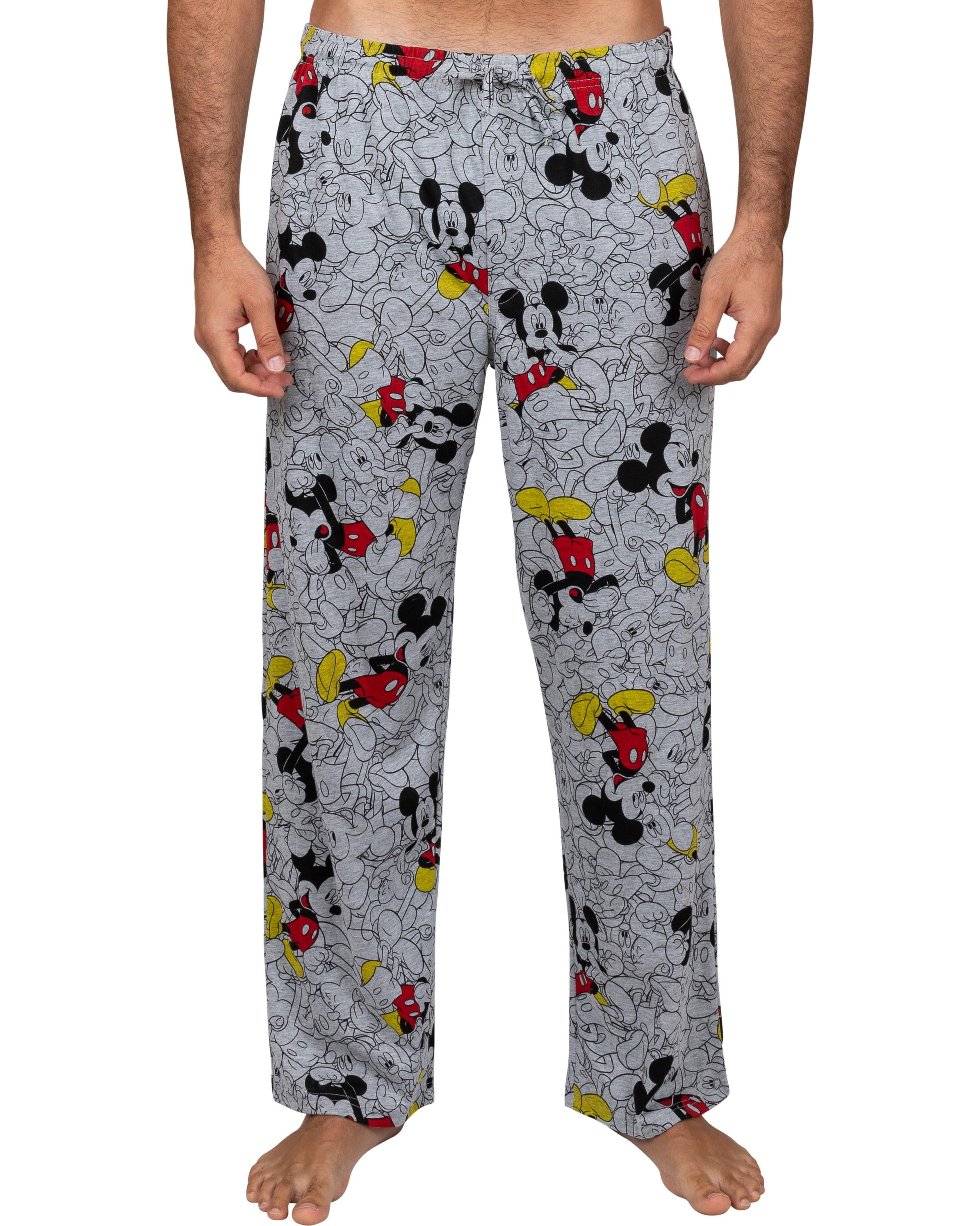 Disney Mickey Mouse Mens Lounge Pants, Fun Print Pajama Bottoms with ...