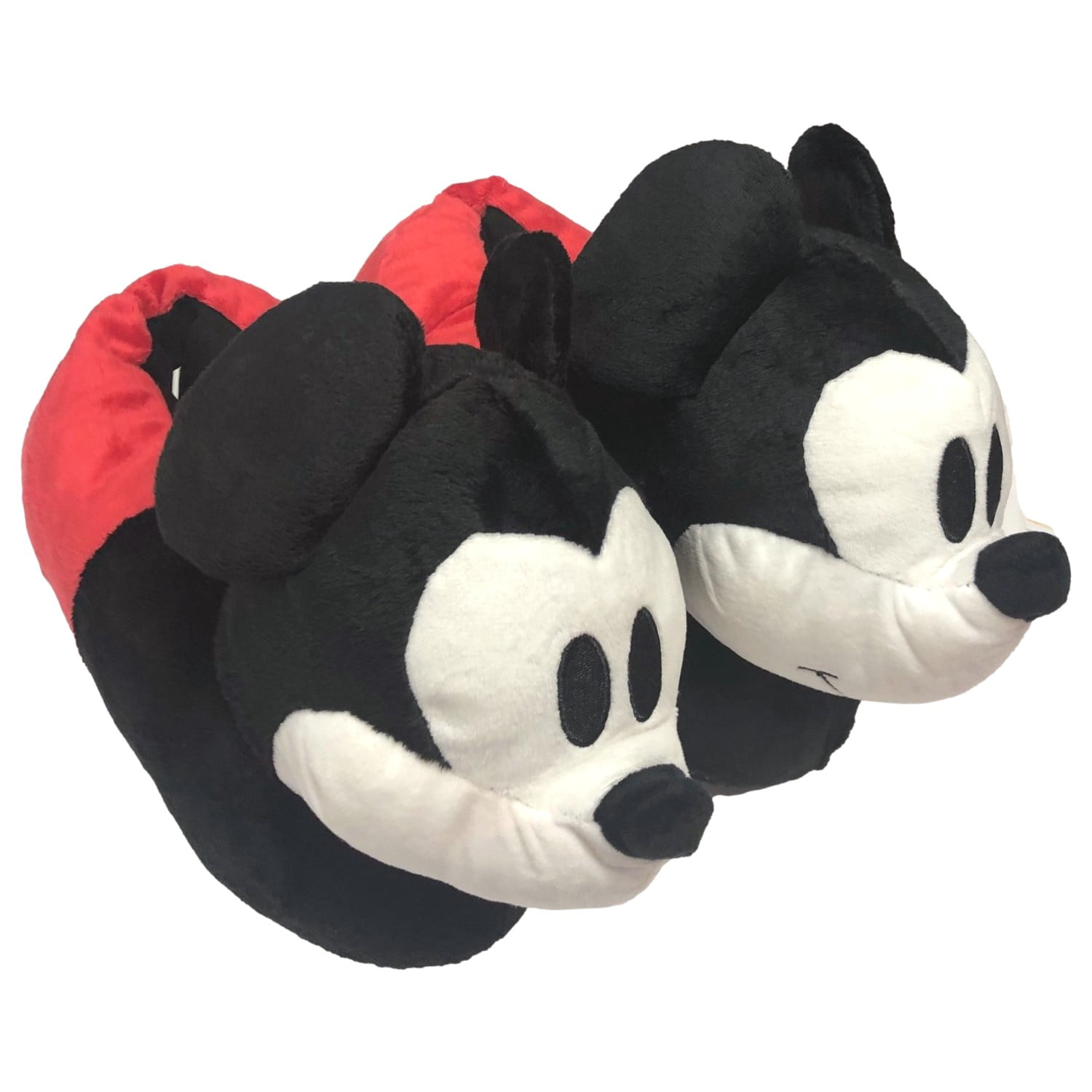 Disney Mens Plush Black & Red Mickey Mouse Slippers House Shoes 10-13 ...