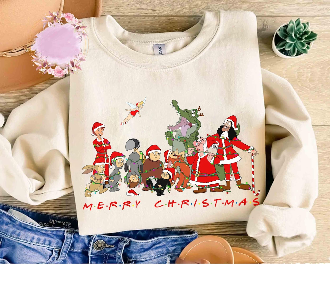 Disney Merry Christmas Peter Pan Group Christmas Light Sweatshirt ...