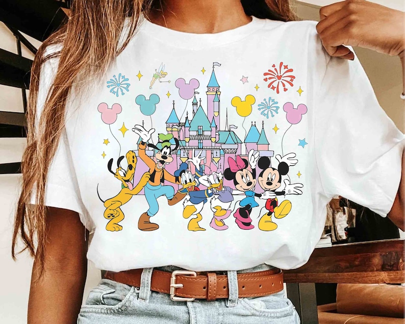 Disney Mickey And Friends Balloons T-Shirt, Disney Colorful Shirt, Disney Magical Kingdom ...