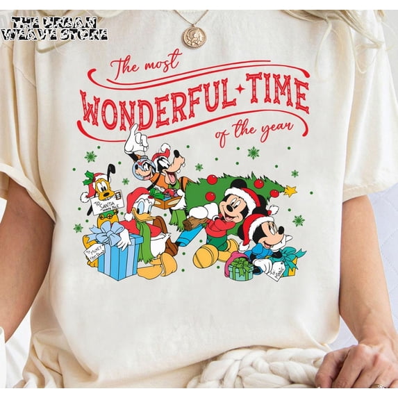 Disney Mickey And Friends Christmas Shirt The Most Wonderful Time Xmas ...