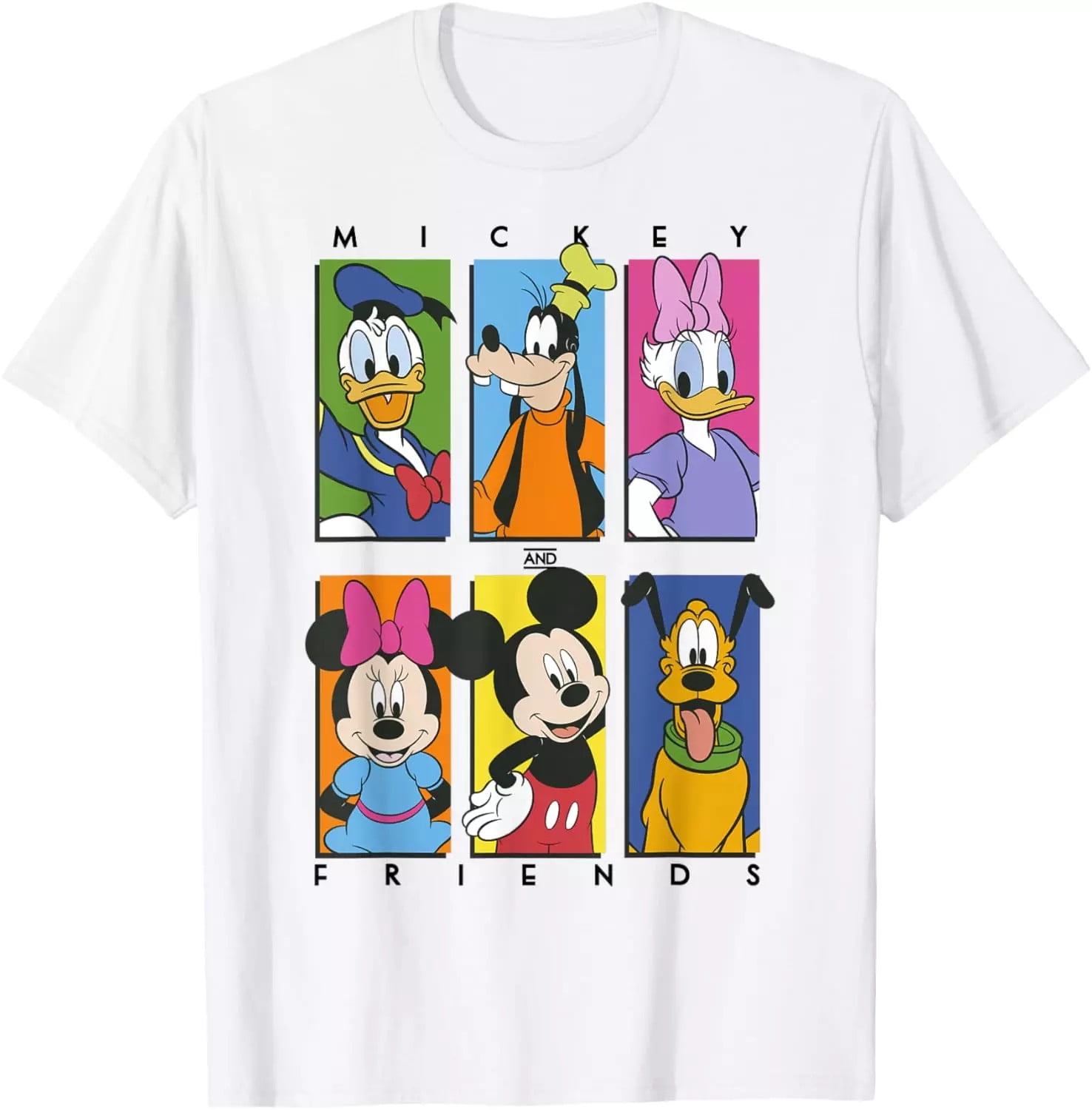 Disney Mickey And Friends Group Photo Classic Sensational Crew T-shirt ...