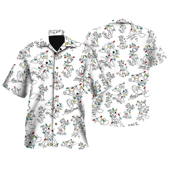 Disney Mickey And Friends Signature Christmas Hawaiian Shirt, Mickey ...