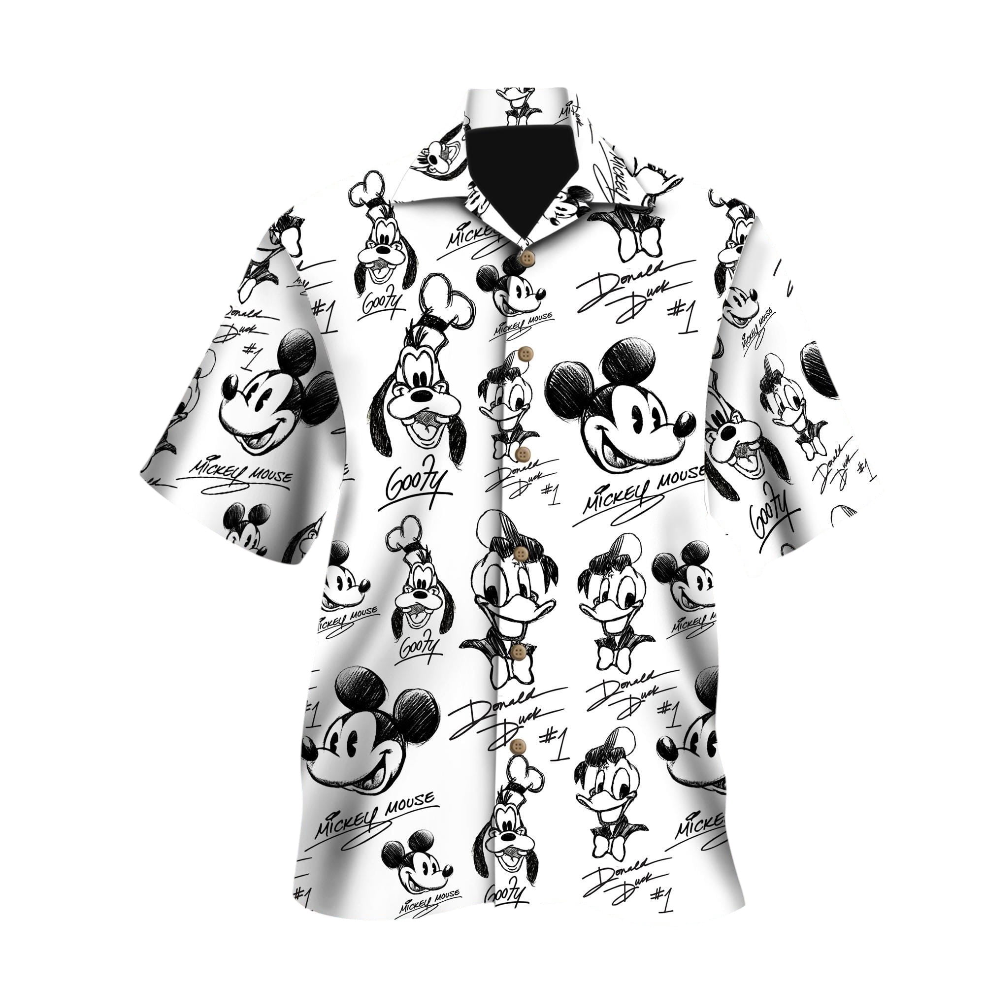 Disney Mickey And Friends Signature Hawaiian Shirt, Mickey Mouse Donald ...