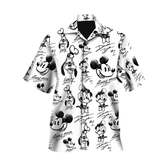 Disney Mickey And Friends Signature Hawaiian Shirt, Mickey Mouse Donald ...