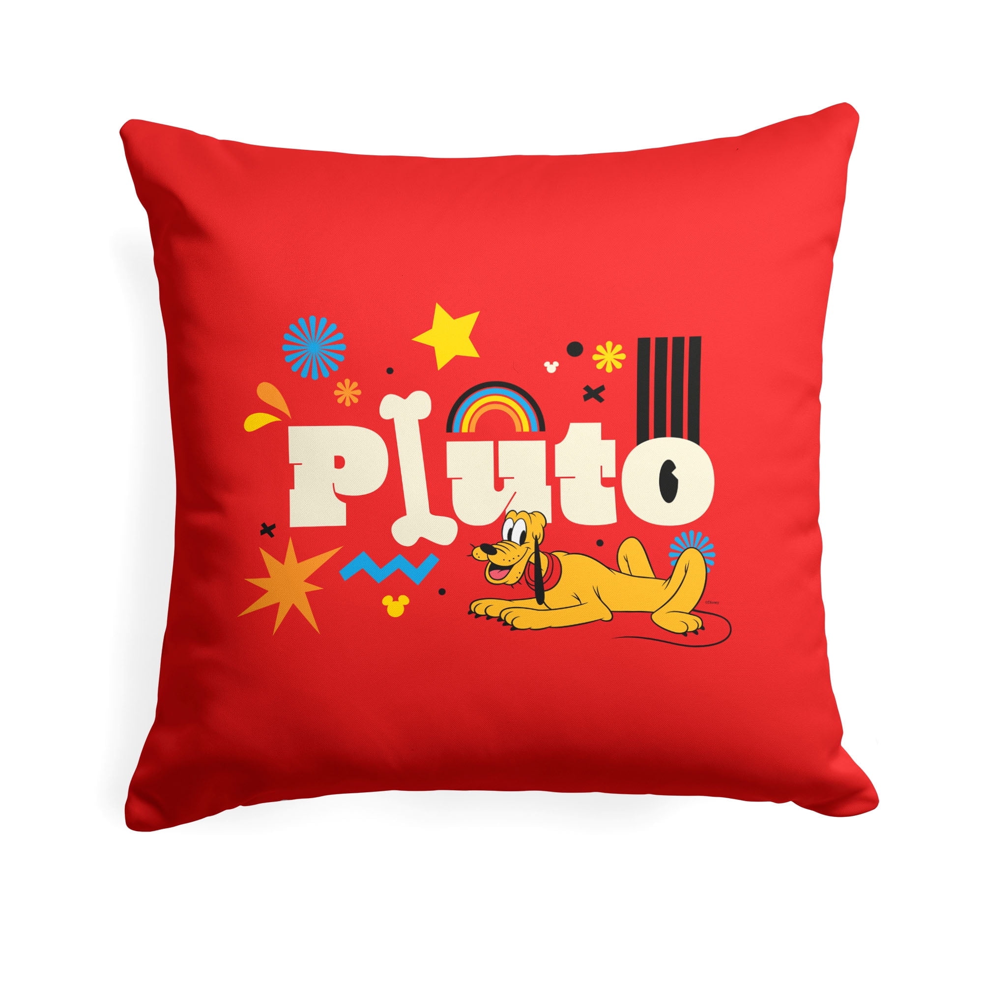 Disney Mickey, Friends & Pluto Printed 18x18 Kids Throw Pillow ...