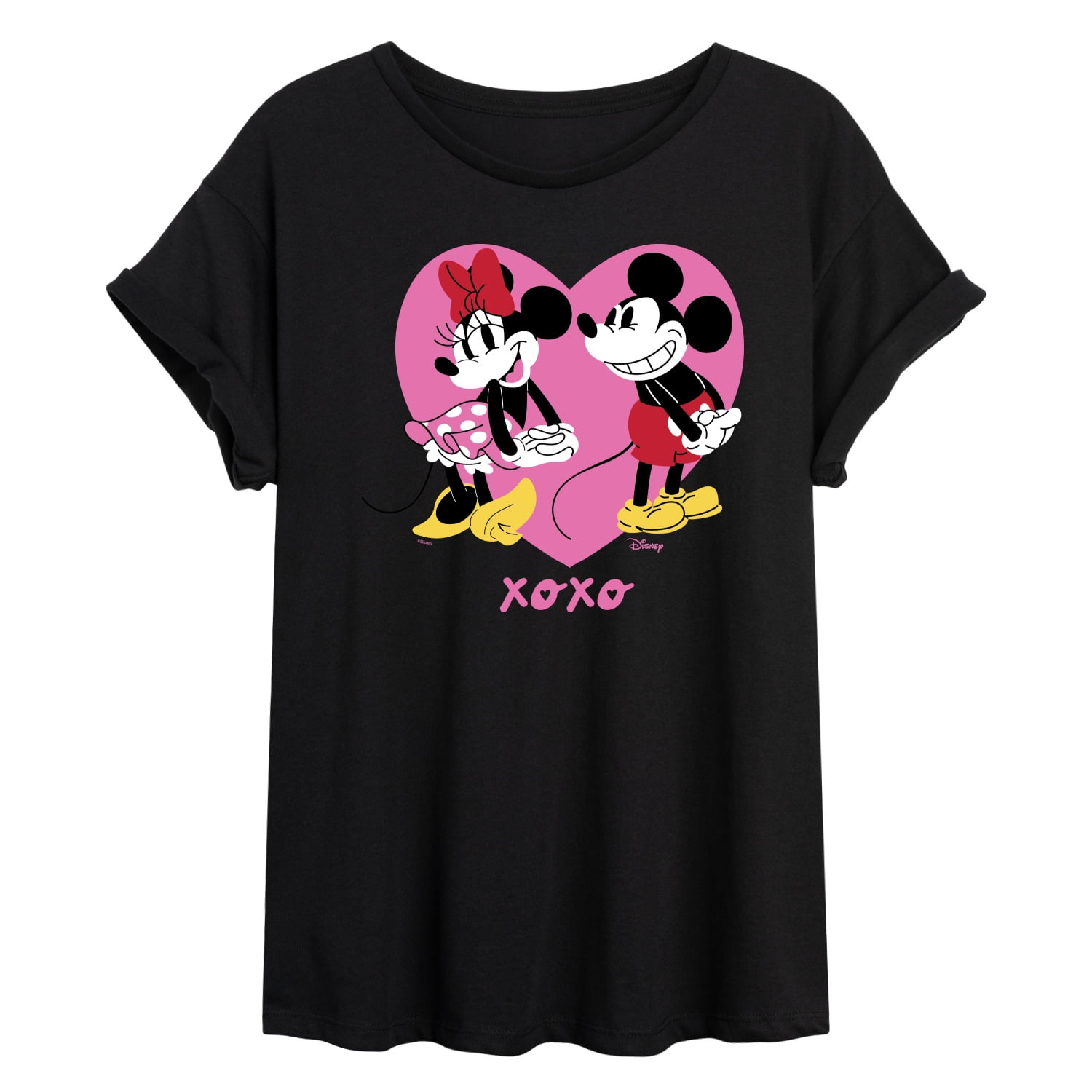 Disney - Mickey And Minnie Heart - Juniors Ideal Flowy Muscle T-Shirt ...
