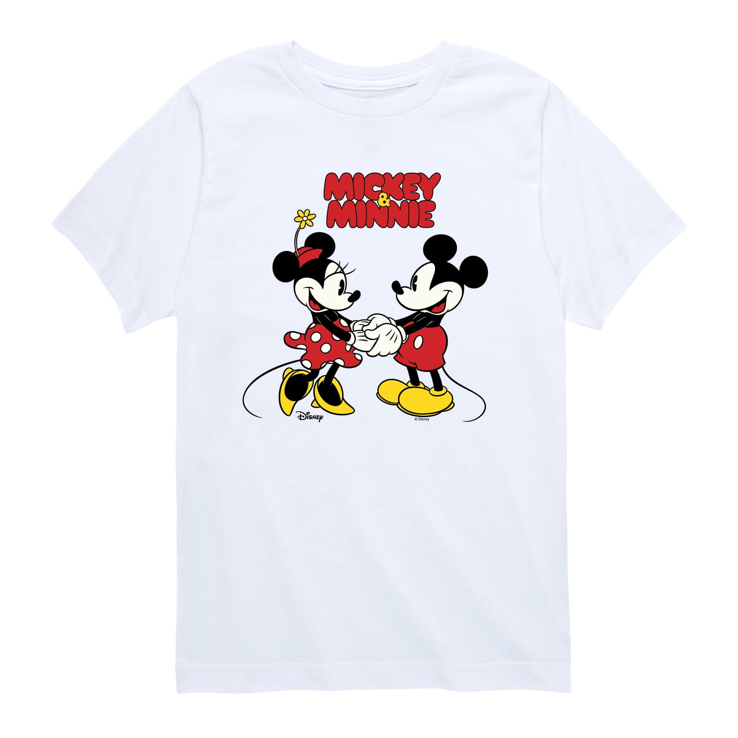 Disney - Mickey And Minnie Holding Hands - Youth Boys Short Sleeve ...