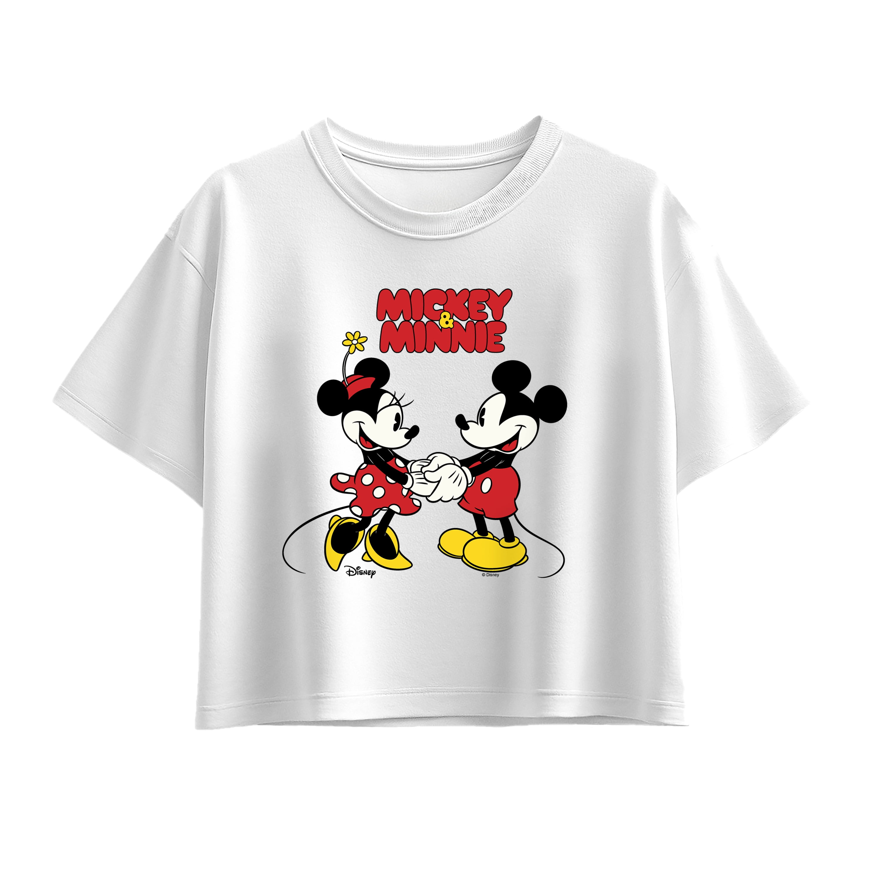 Disney - Mickey And Minnie Holding Hands - Youth Girls Boxy T-Shirt ...