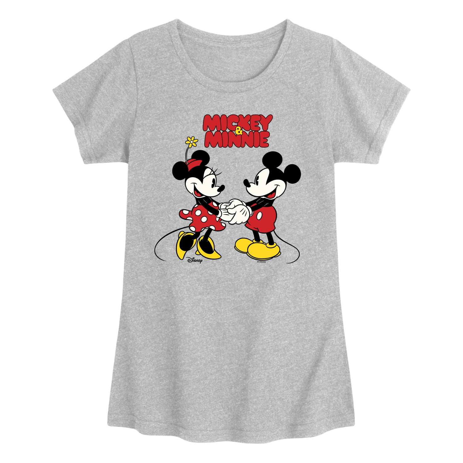 Disney - Mickey And Minnie Holding Hands - Youth Girls Fitted Short ...