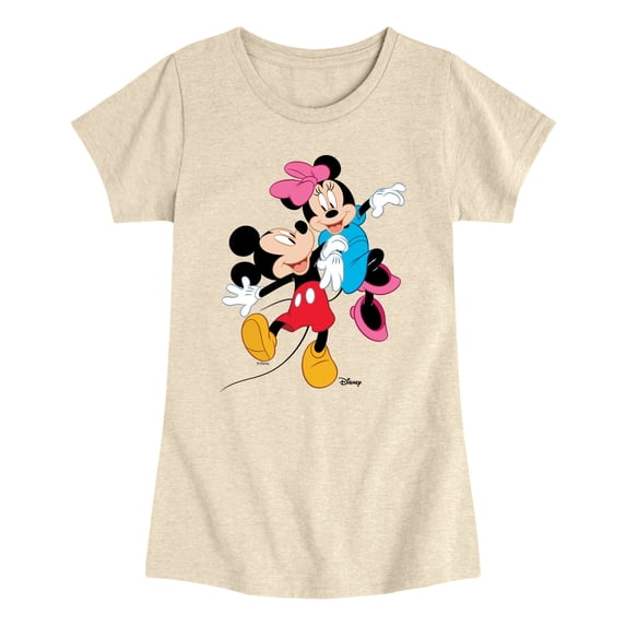 Disney - Mickey And Minnie - Youth Girls Fitted Short Sleeve T-Shirt ...