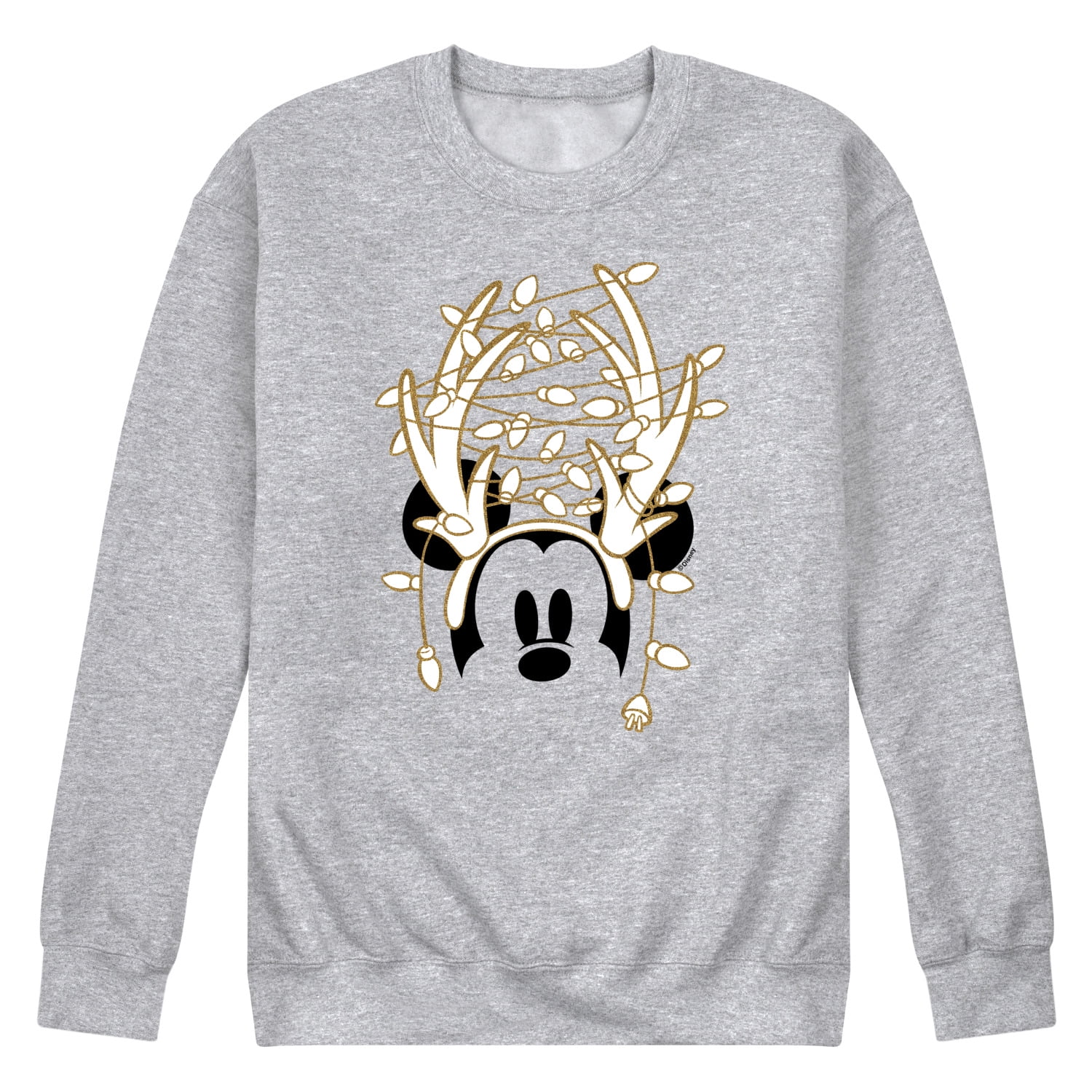 Disney - Mickey Antlers Gold Glitter - Men's Crew Fleece Sweatshirt ...