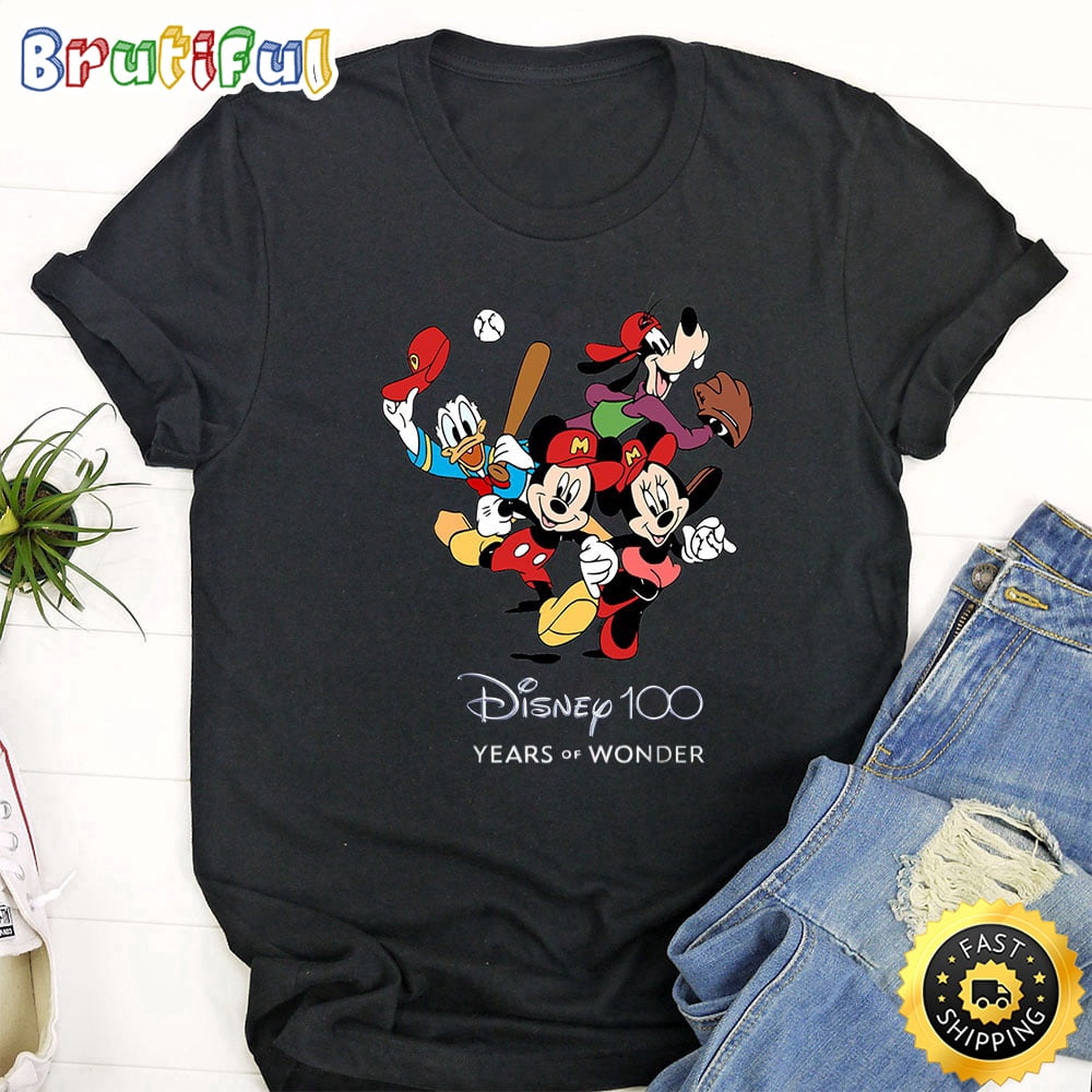 Disney Mickey Baseball T Shirt Mickey Mouse 100 Year Anniversary Unisex ...