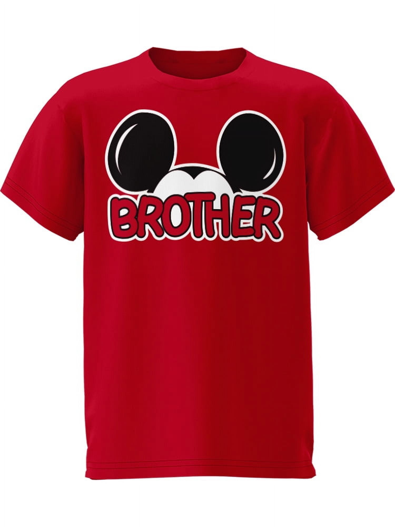 Disney Mickey Mouse Brother Family Youth Tee Shirt, XS-XL (Boy's ...