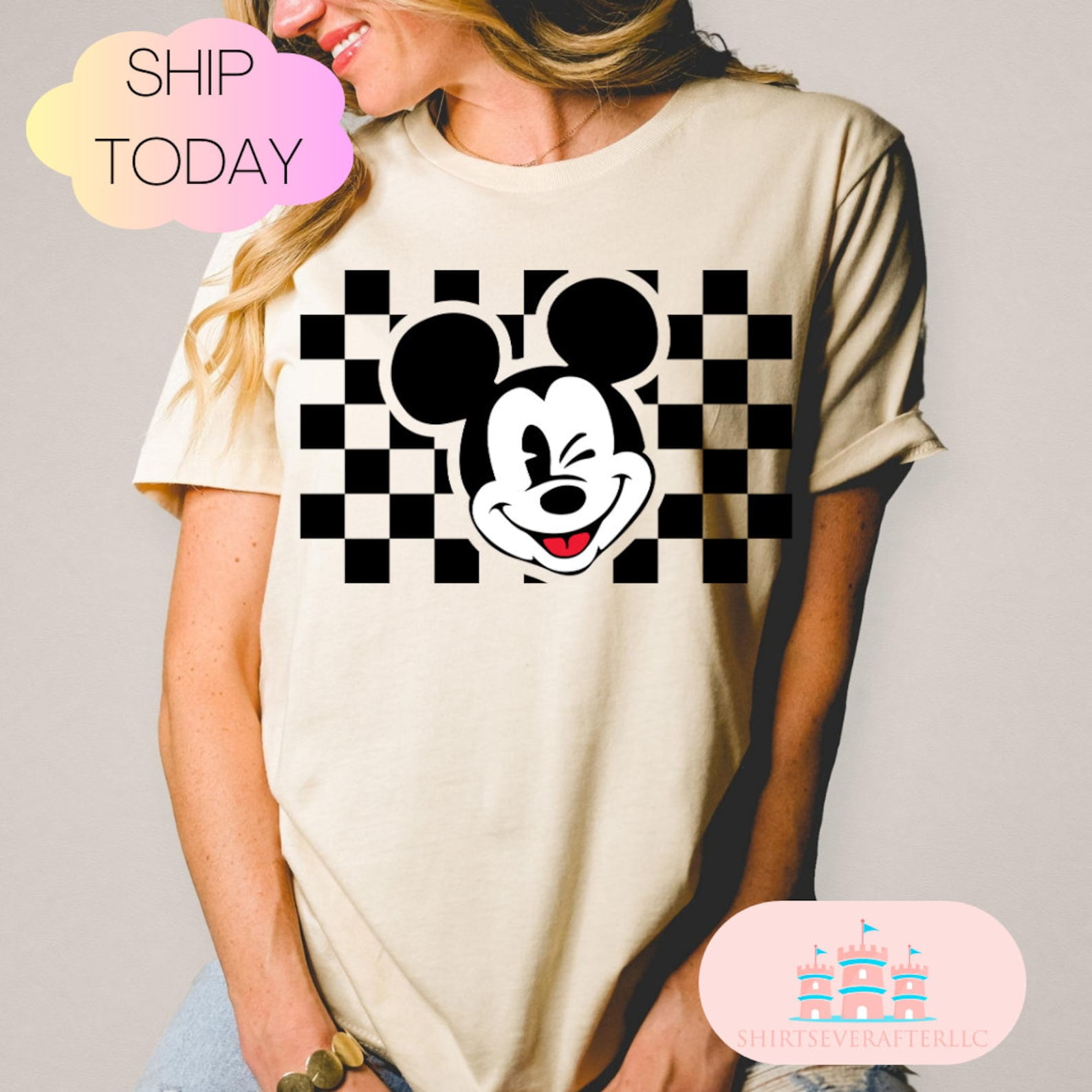 Disney Mickey Checkered Shirt,Maroon color,size M - Walmart.com