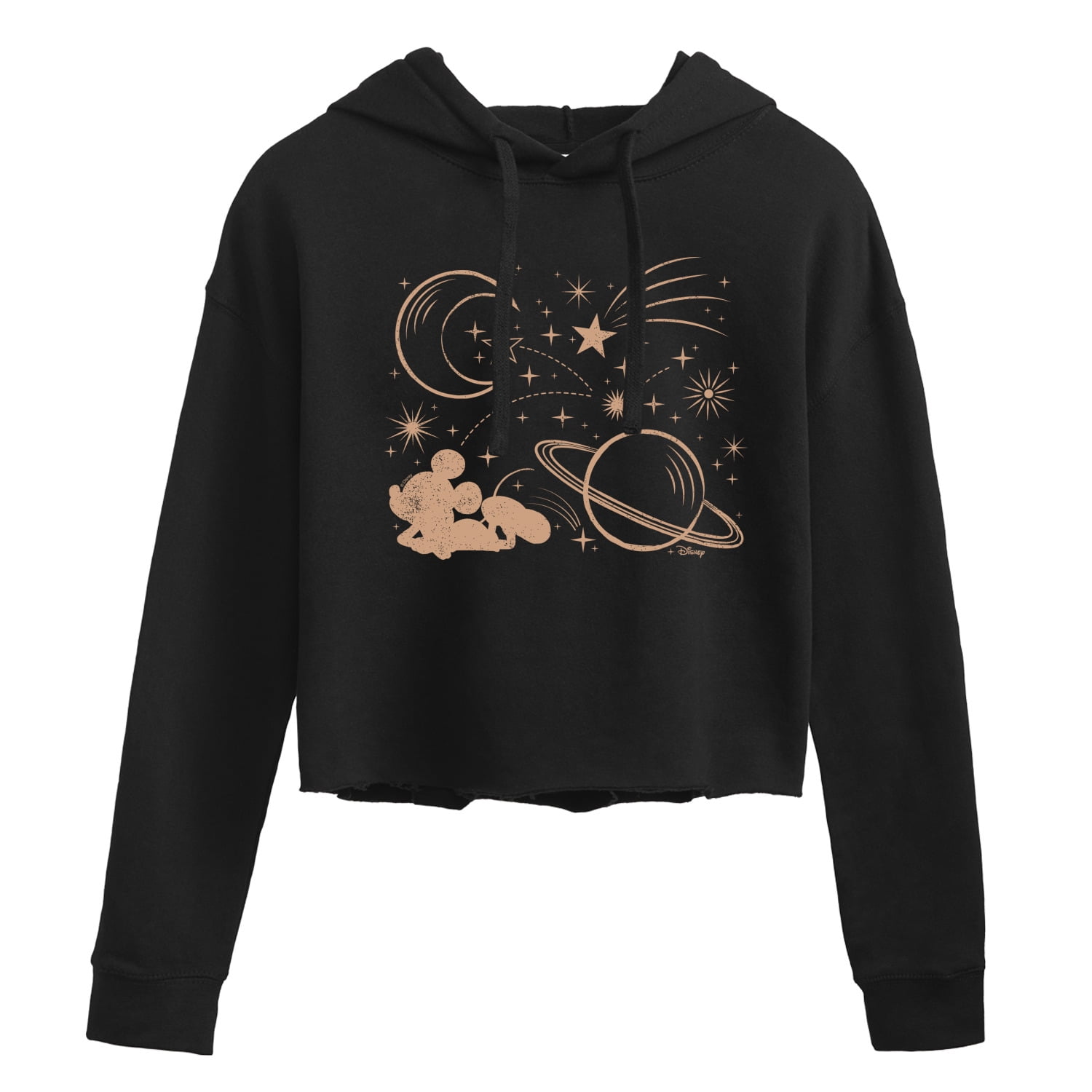 Disney - Mickey Constellation - Juniors Cropped Pullover Hoodie ...