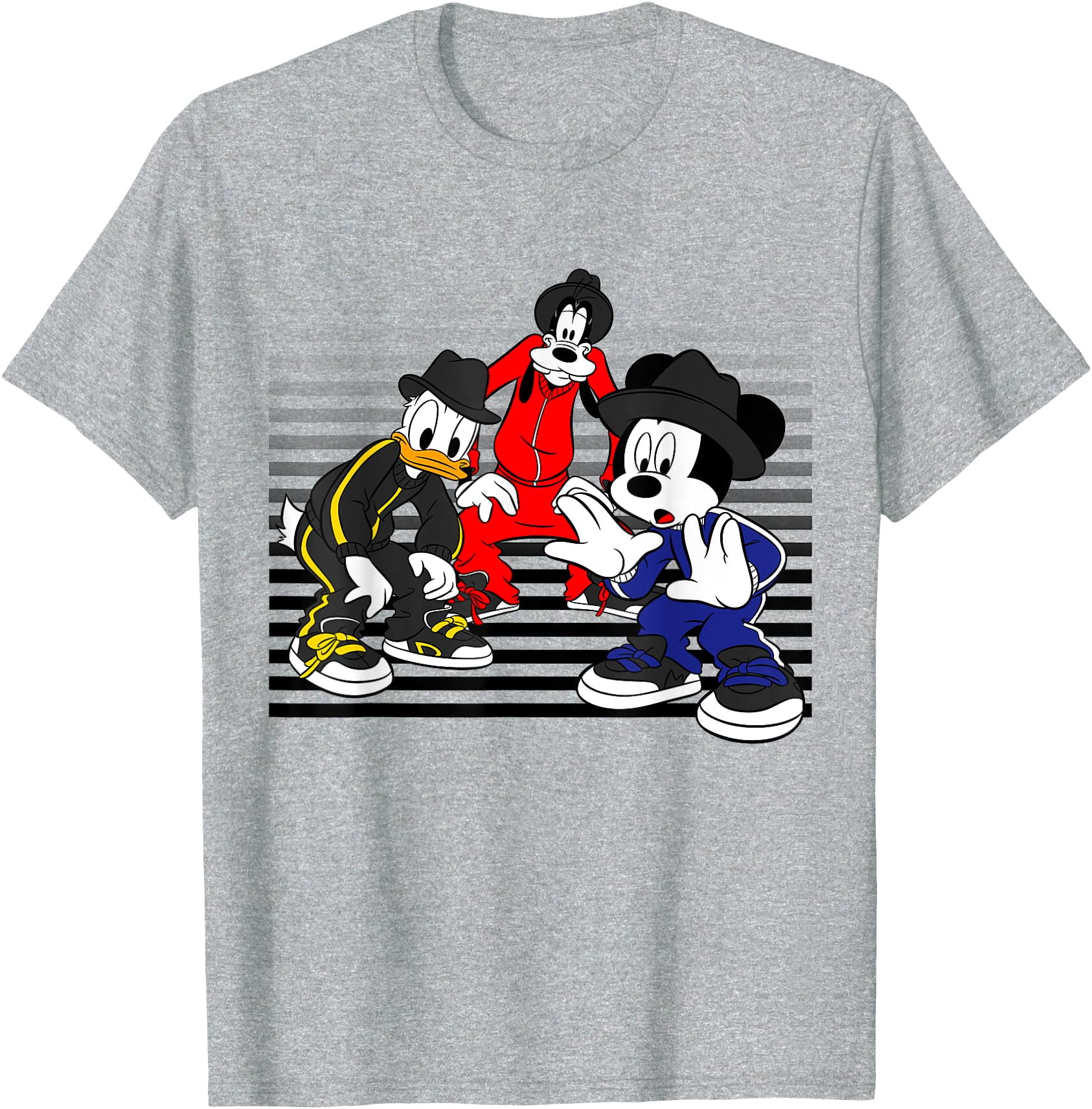 Disney Mickey, Donald & Goofy In Street Wear T-Shirt, Sport Grey Color ...