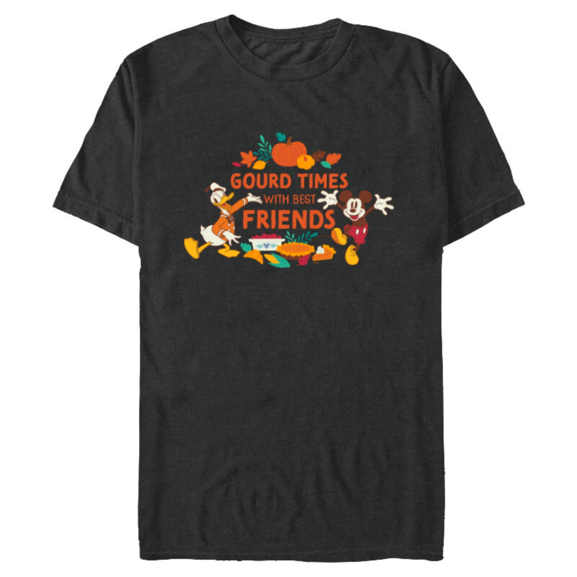 Disney Mickey & Donald Gourd Times with Best Friends - Short Sleeve Blended T-Shirt for Adults ...