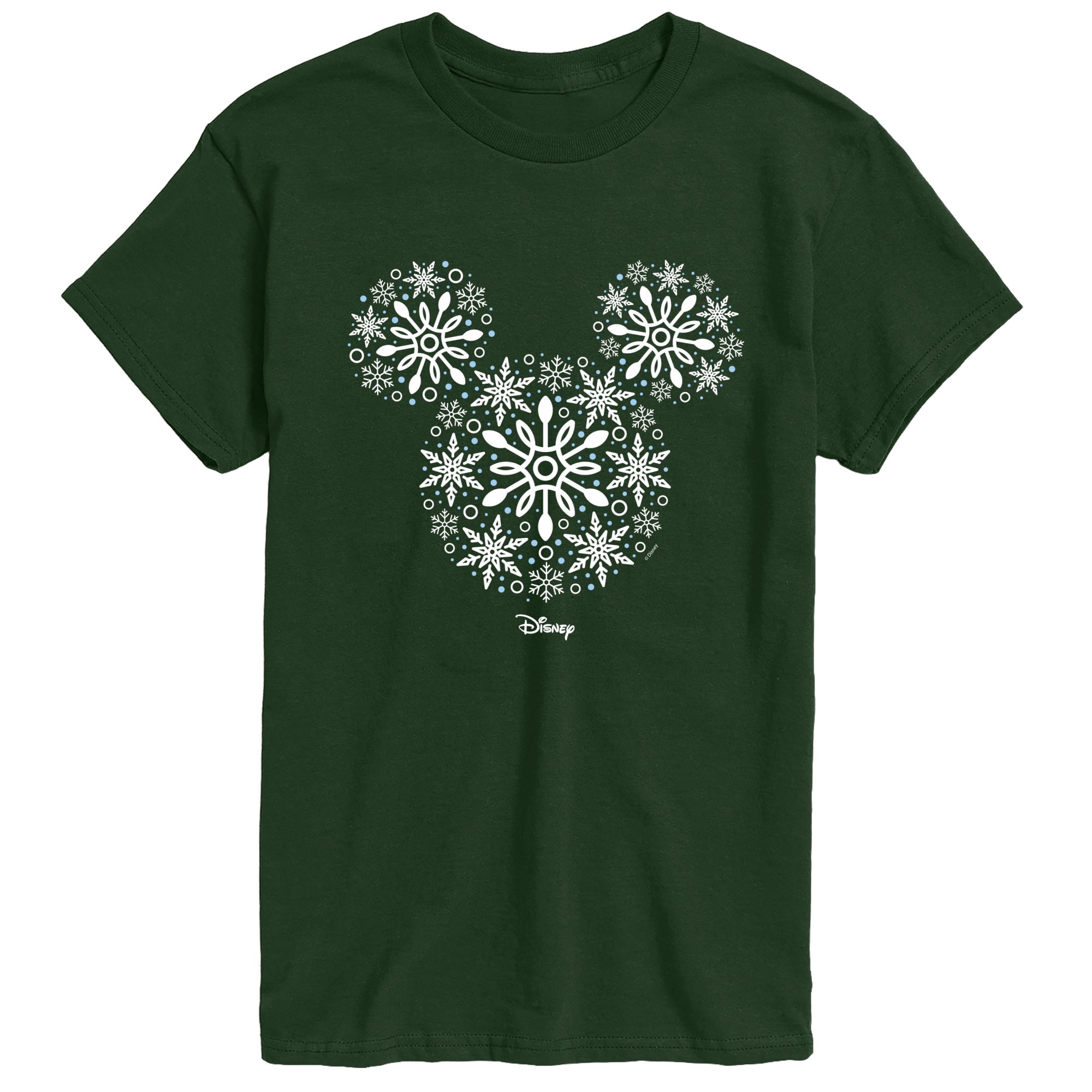 Disney - Mickey Ears Snowflakes - Men's Short Sleeve Graphic T-Shirt ...
