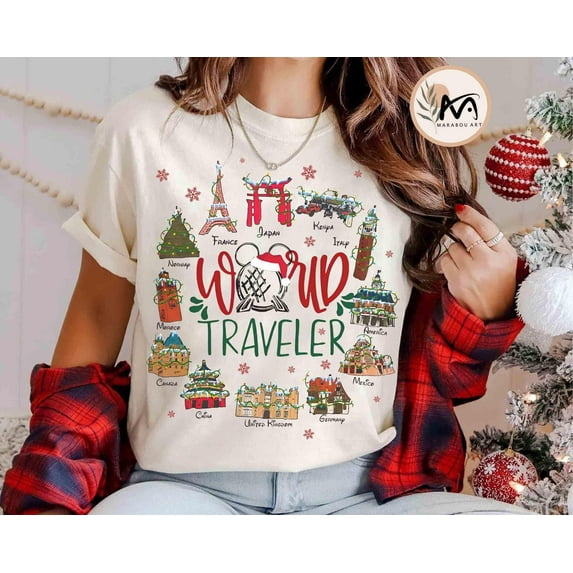 Disney Mickey Epcot Center World Traveler Christmas Shirt, Drink And ...