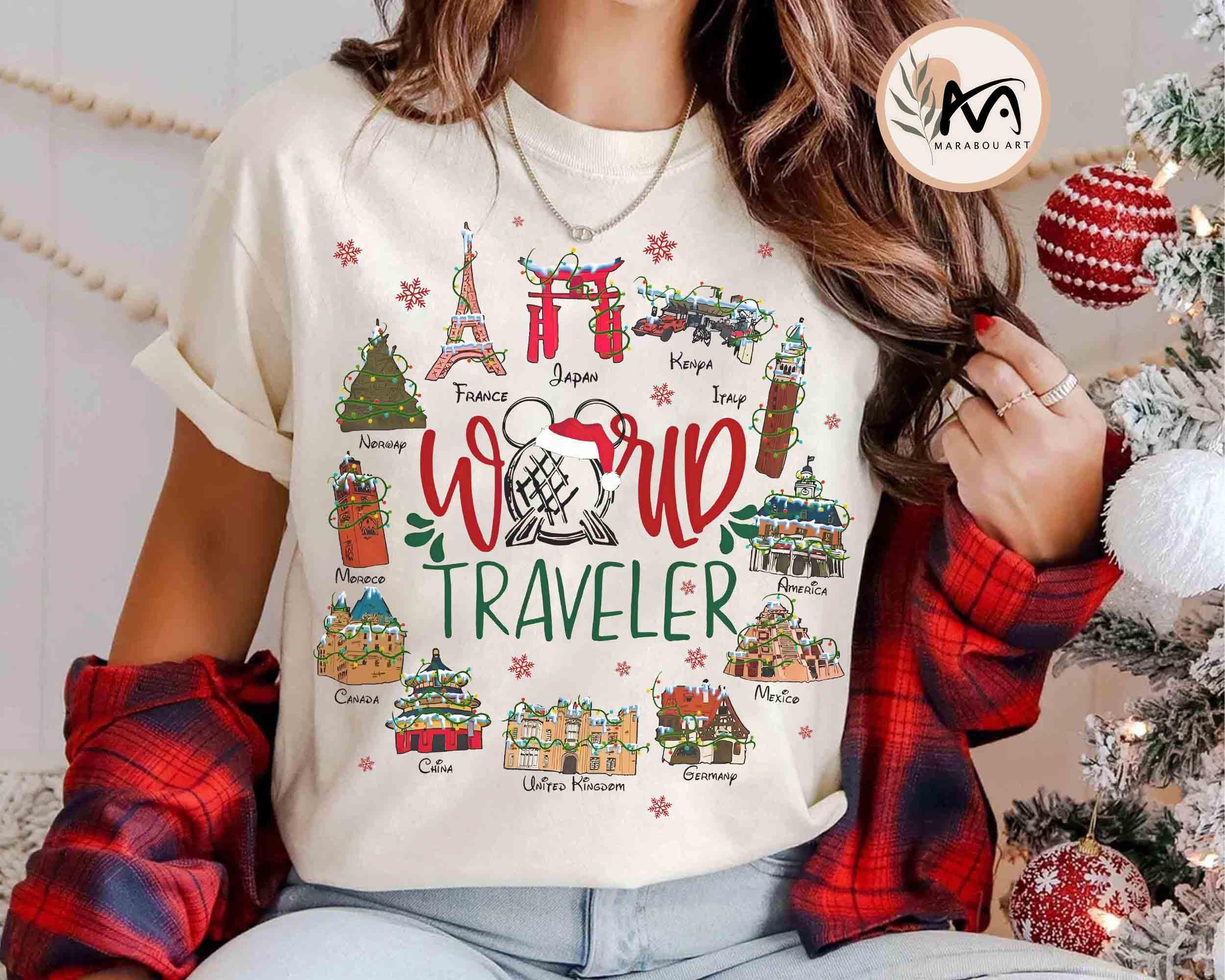 Disney Mickey Epcot Center World Traveler Christmas Shirt, Drink And ...