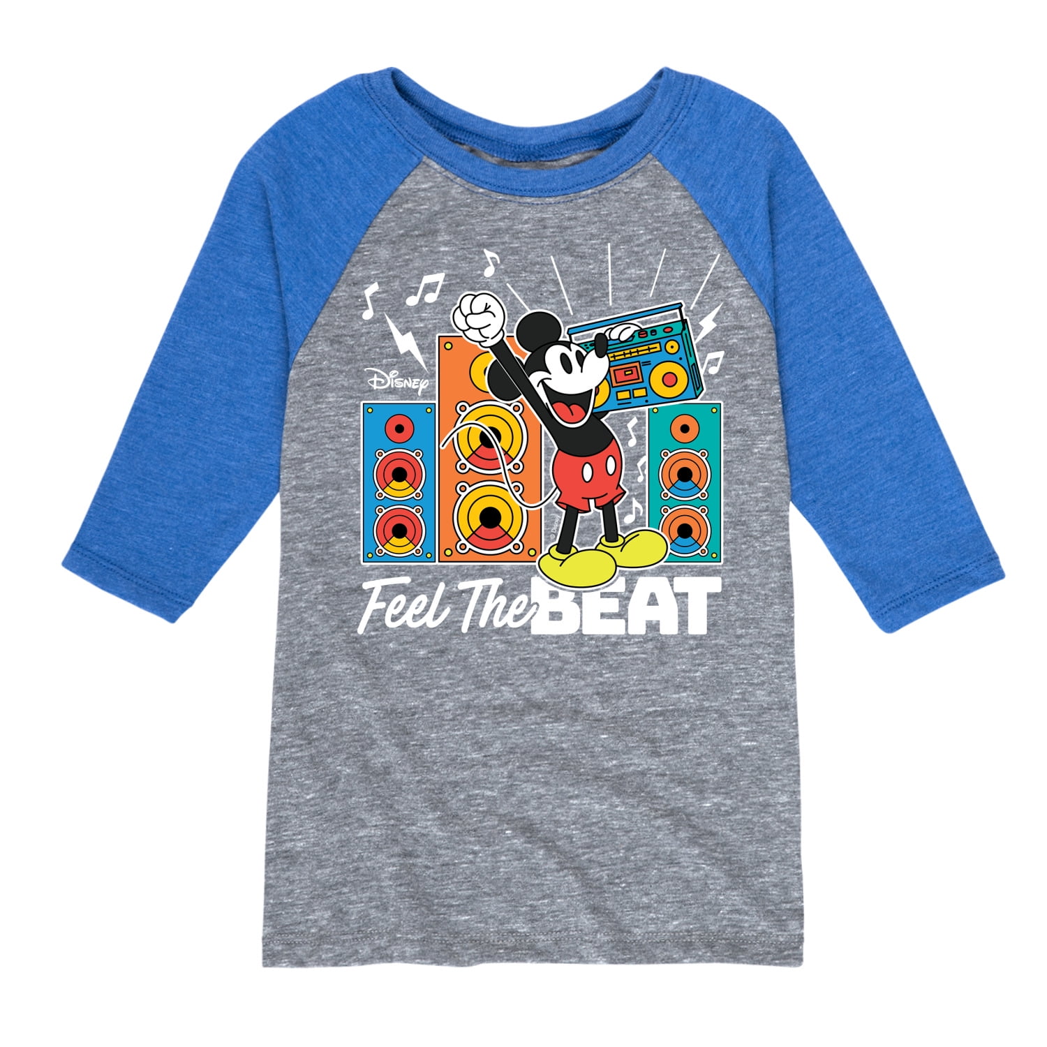 Disney - Mickey Feel The Beat - Toddler & Youth Raglan Graphic T-Shirt ...