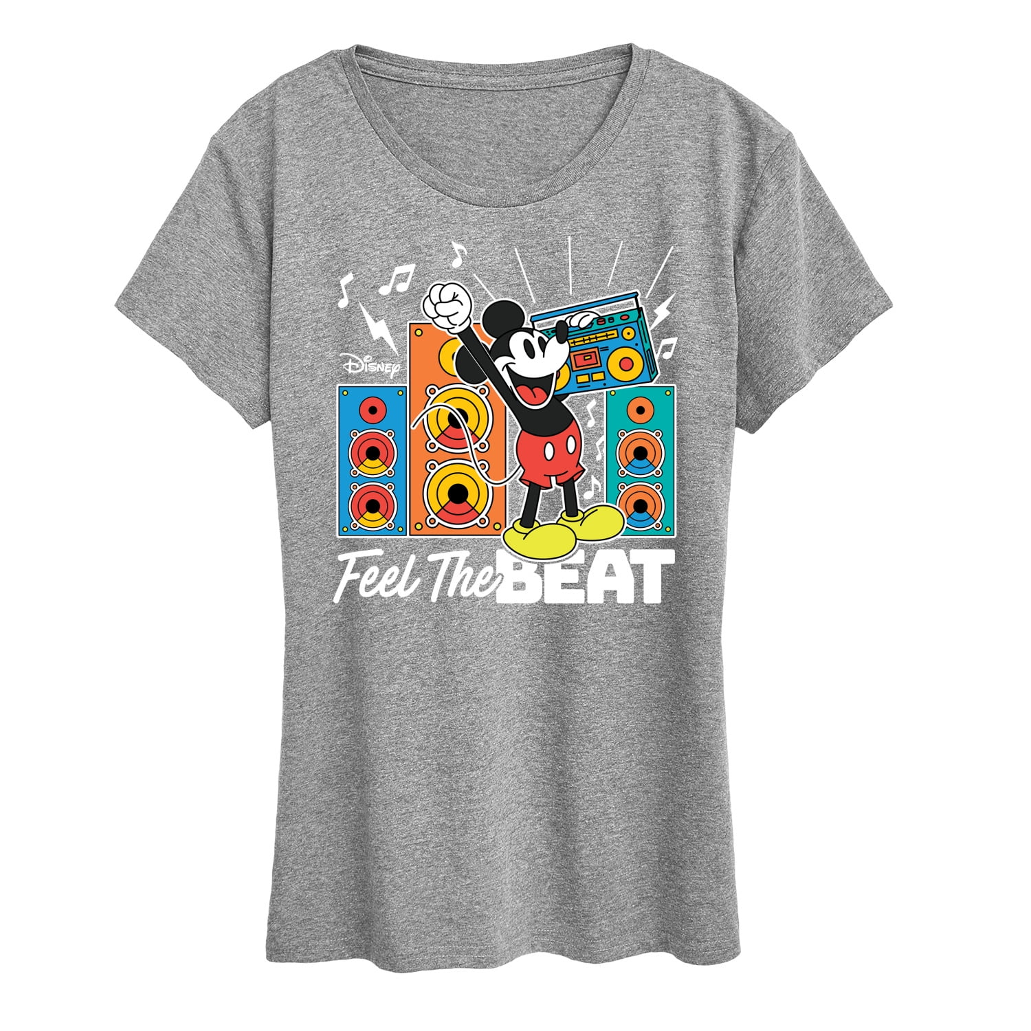 Disney - Mickey Feel The Beat - Women's Short Sleeve Graphic T-Shirt ...