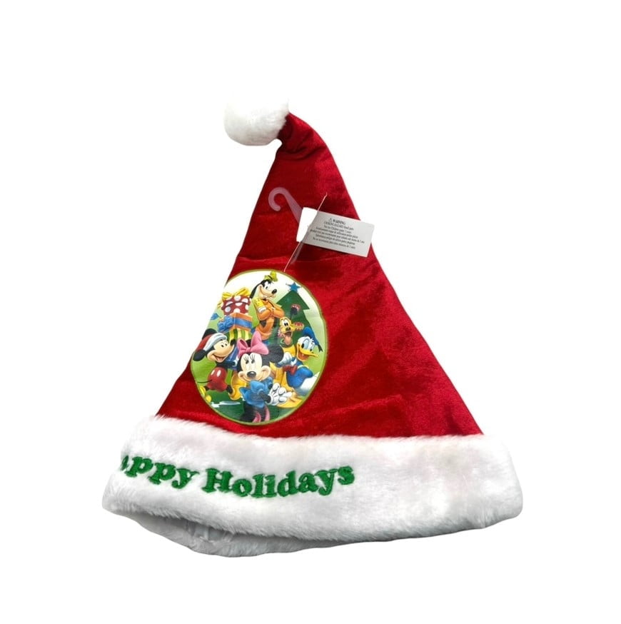 Disney Mickey & Friends Happy Holidays Santa Hat - Walmart.com