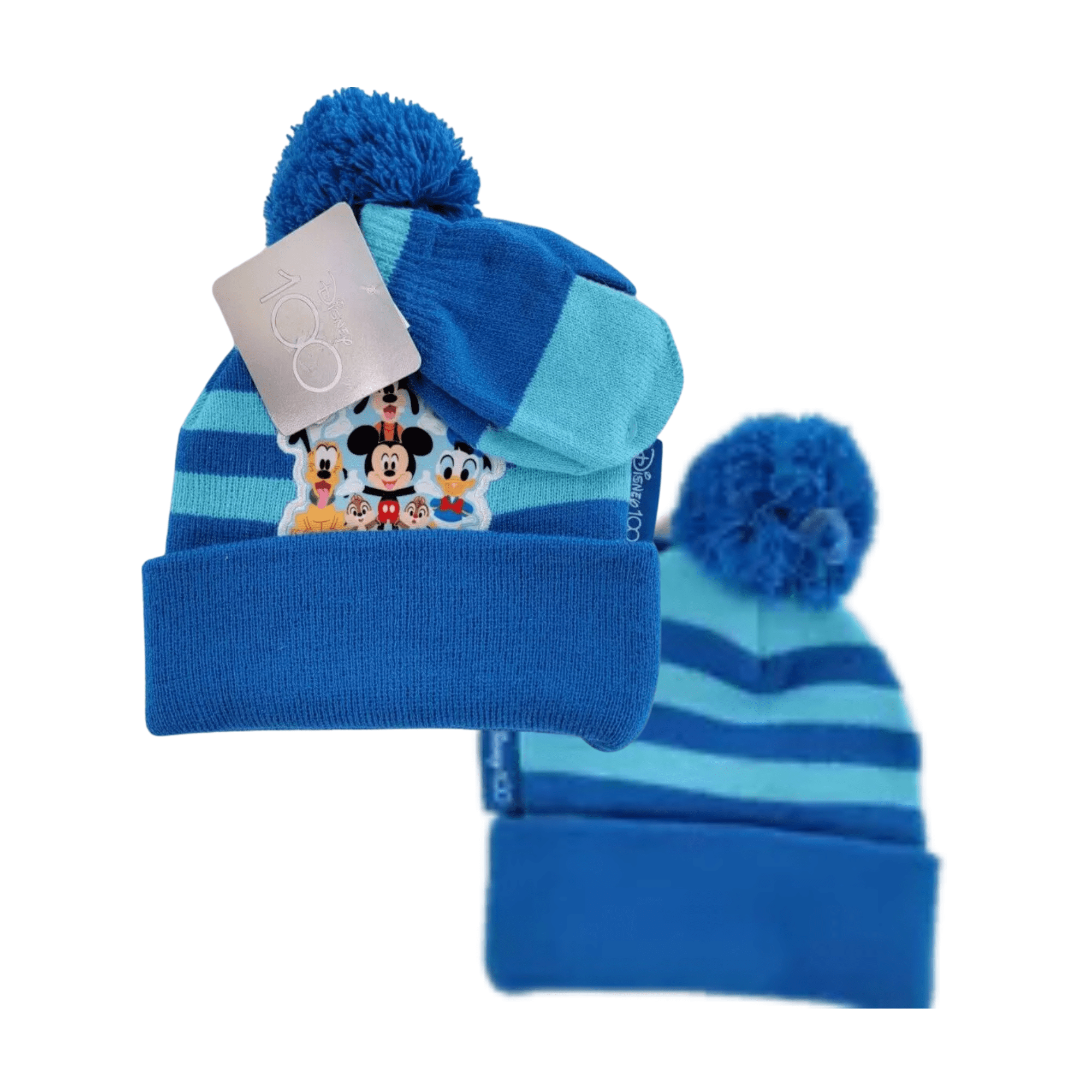 Disney Mickey & Friends Blue Stripes Hat and Mitten Winter Set for ...