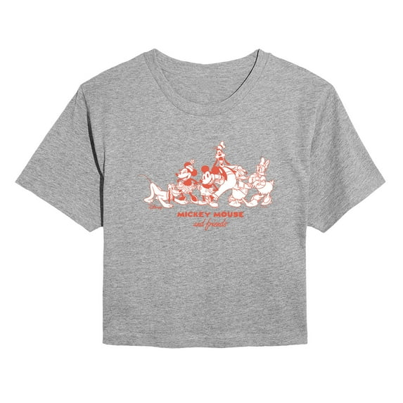Disney - Mickey Friends - Juniors Cropped Graphic T-Shirt - Walmart.com