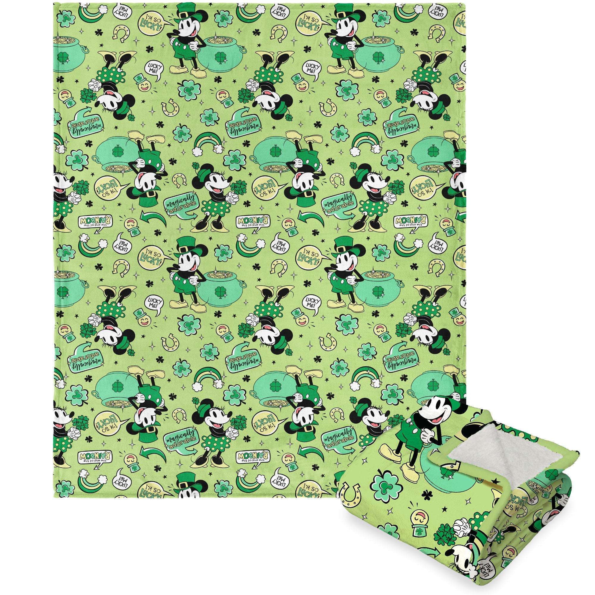 Disney Mickey & Friends Lucky Mouse Kids Silk Touch Sherpa Throw ...