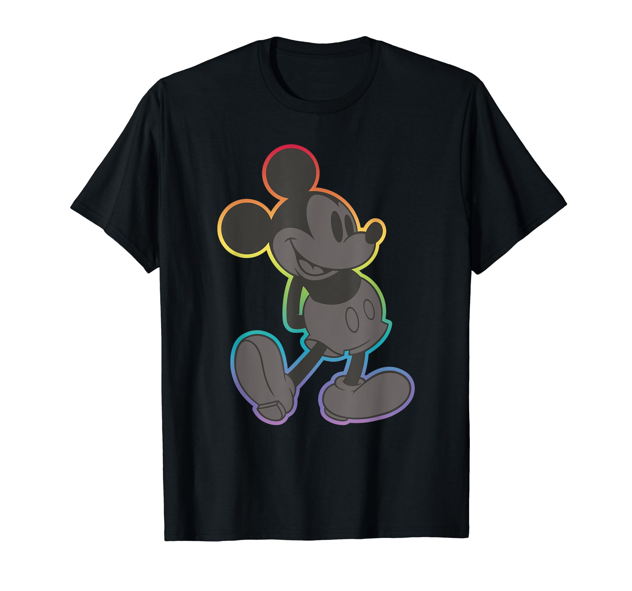 Disney Mickey & Friends Mickey Mouse Rainbow Pride Outline T-Shirt ...