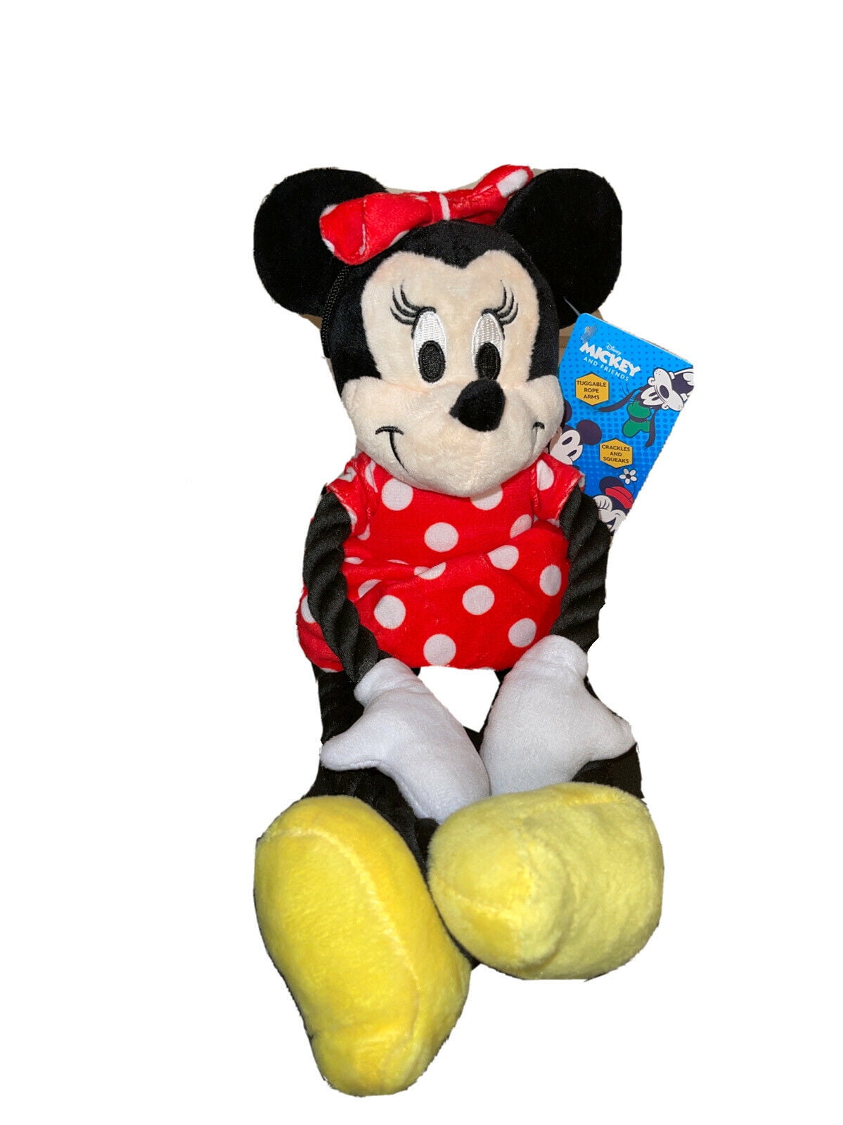 Disney Mickey & Friends - Rope Minnie -Squeaky/Crinkle Dog Toy ...